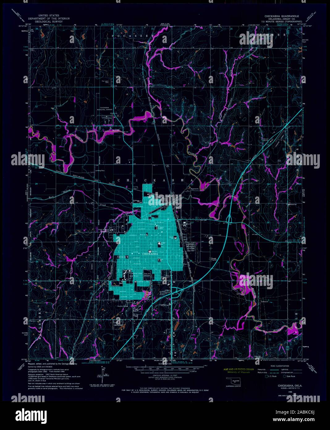 Map of chickasha oklahoma hi-res stock photography and images - Alamy