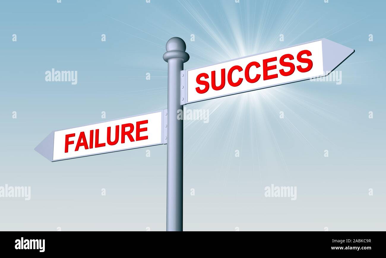 Success failure road sign 3d hi-res stock photography and images - Alamy