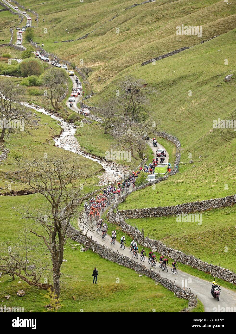 A general view as riders near Park Rash in the Yorkshire Dales during ...