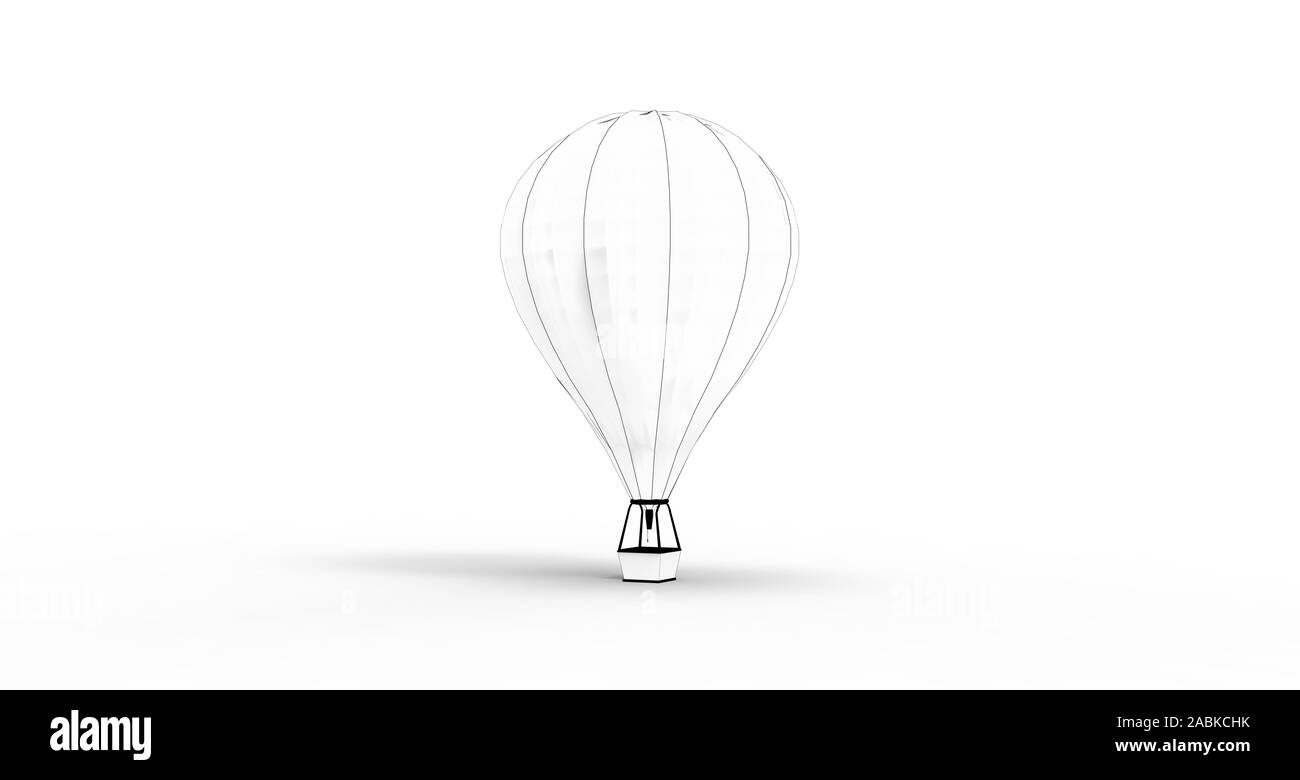 Drawing Air Balloon isolated on White 3D Rendering Stock Photo - Alamy