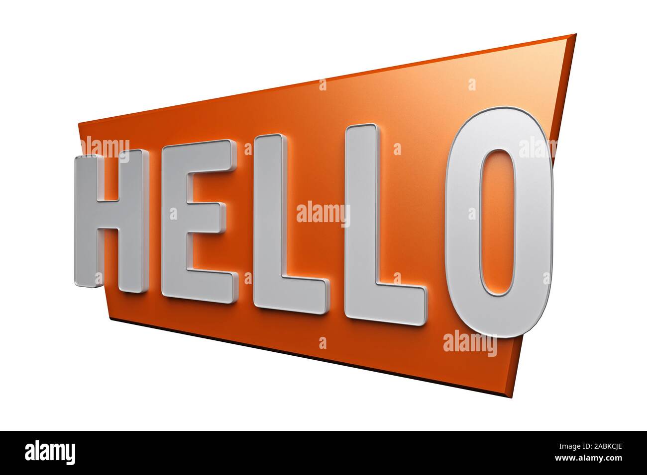 sign with word hello isolated on white. 3d rendering Stock Photo - Alamy