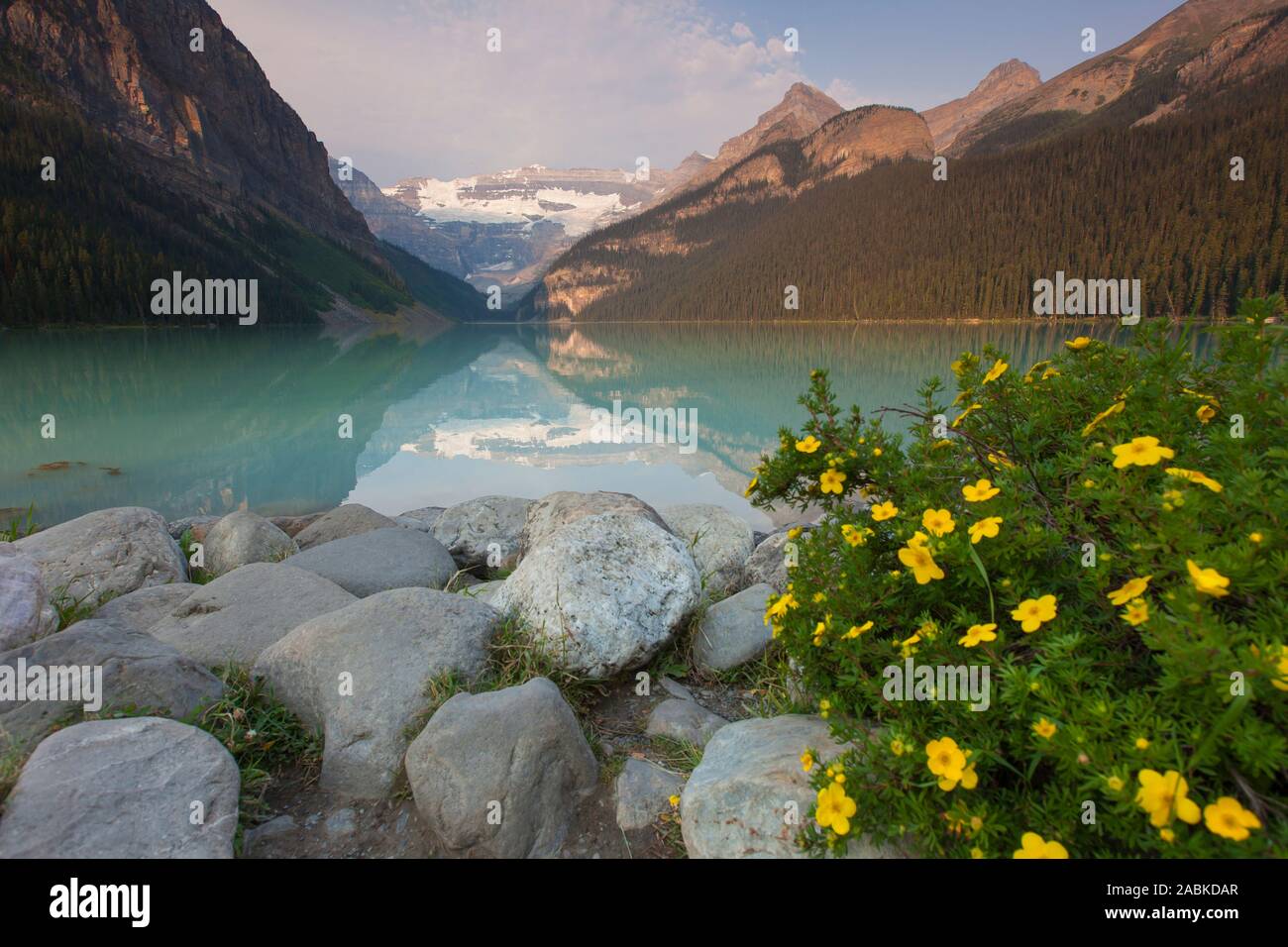 Lake Louise with Victoria Glacier, Banff National Park, Alberta, Canada ...