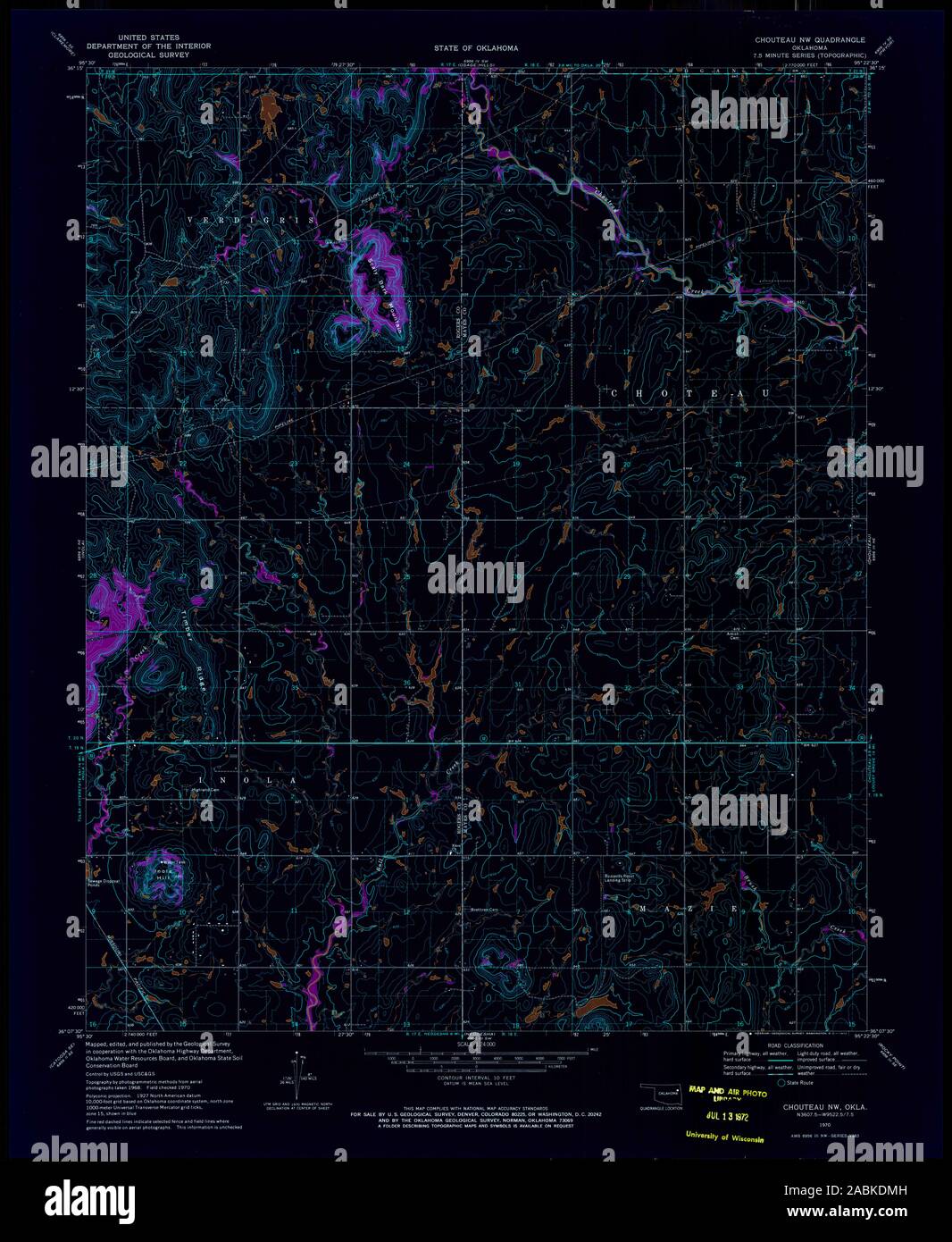 Chouteau oklahoma map hi-res stock photography and images - Alamy