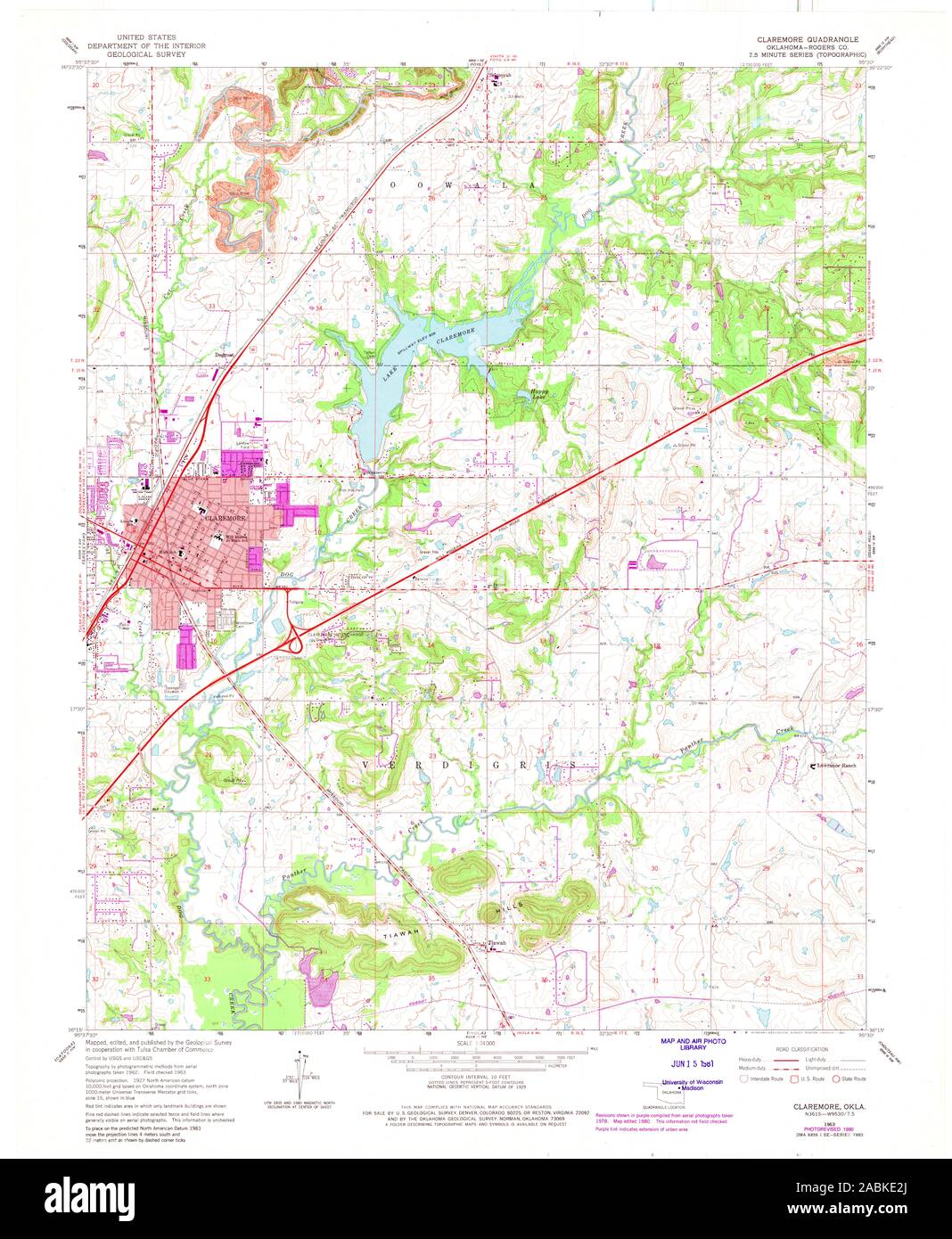 Map of claremore hi-res stock photography and images - Alamy