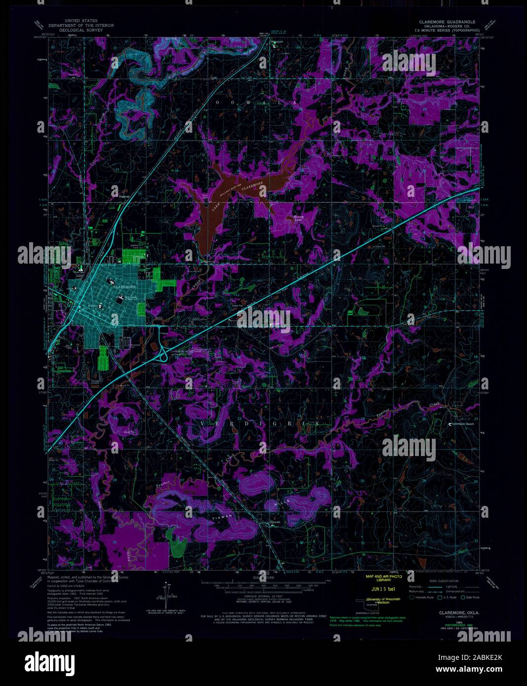 Map of claremore hi-res stock photography and images - Alamy