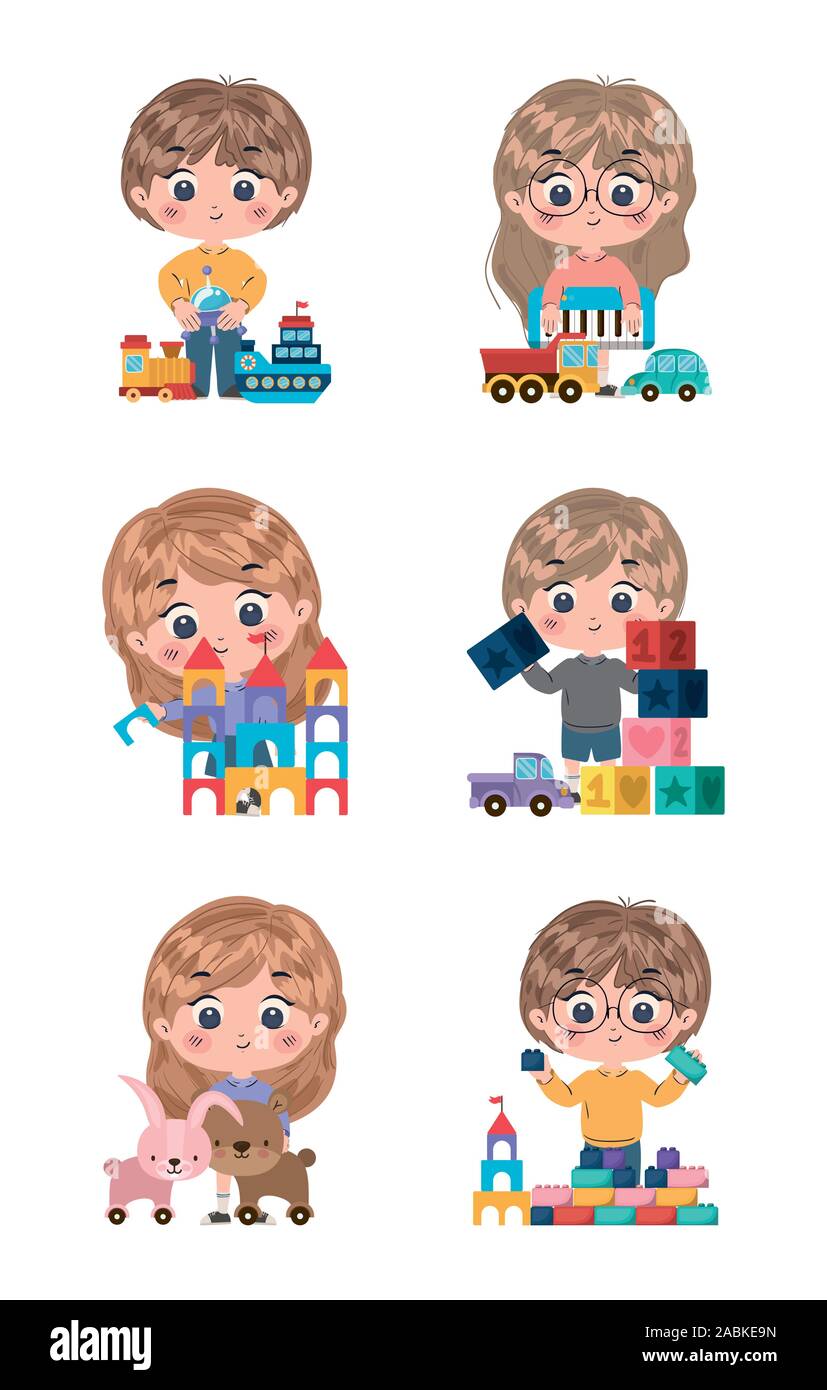 Isolated set of kids cartoons vector design Stock Vector Image & Art ...