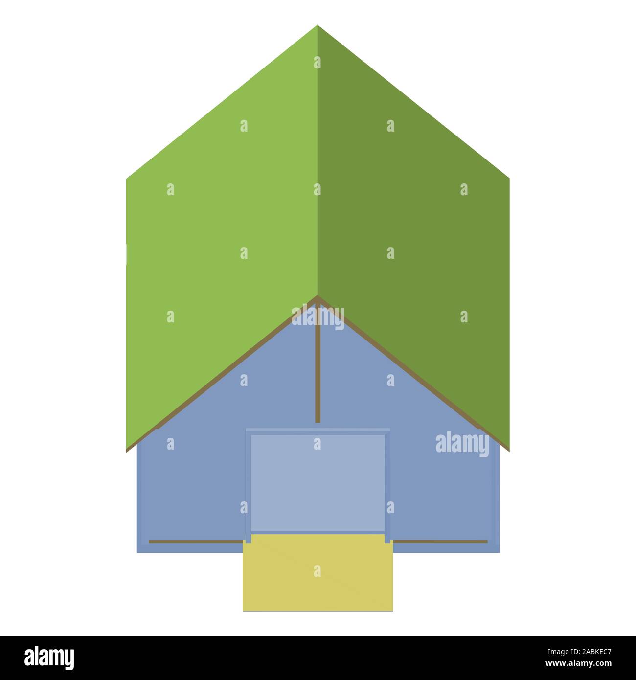 Rustic little house. A simple house structure. View isometric. 3D ...