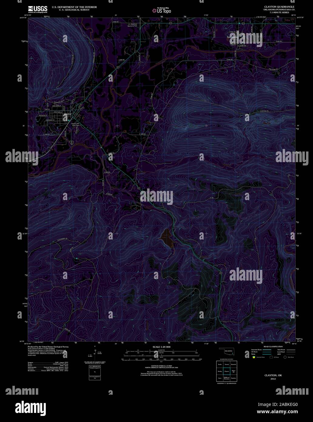 Clayton oklahoma map hi-res stock photography and images - Alamy