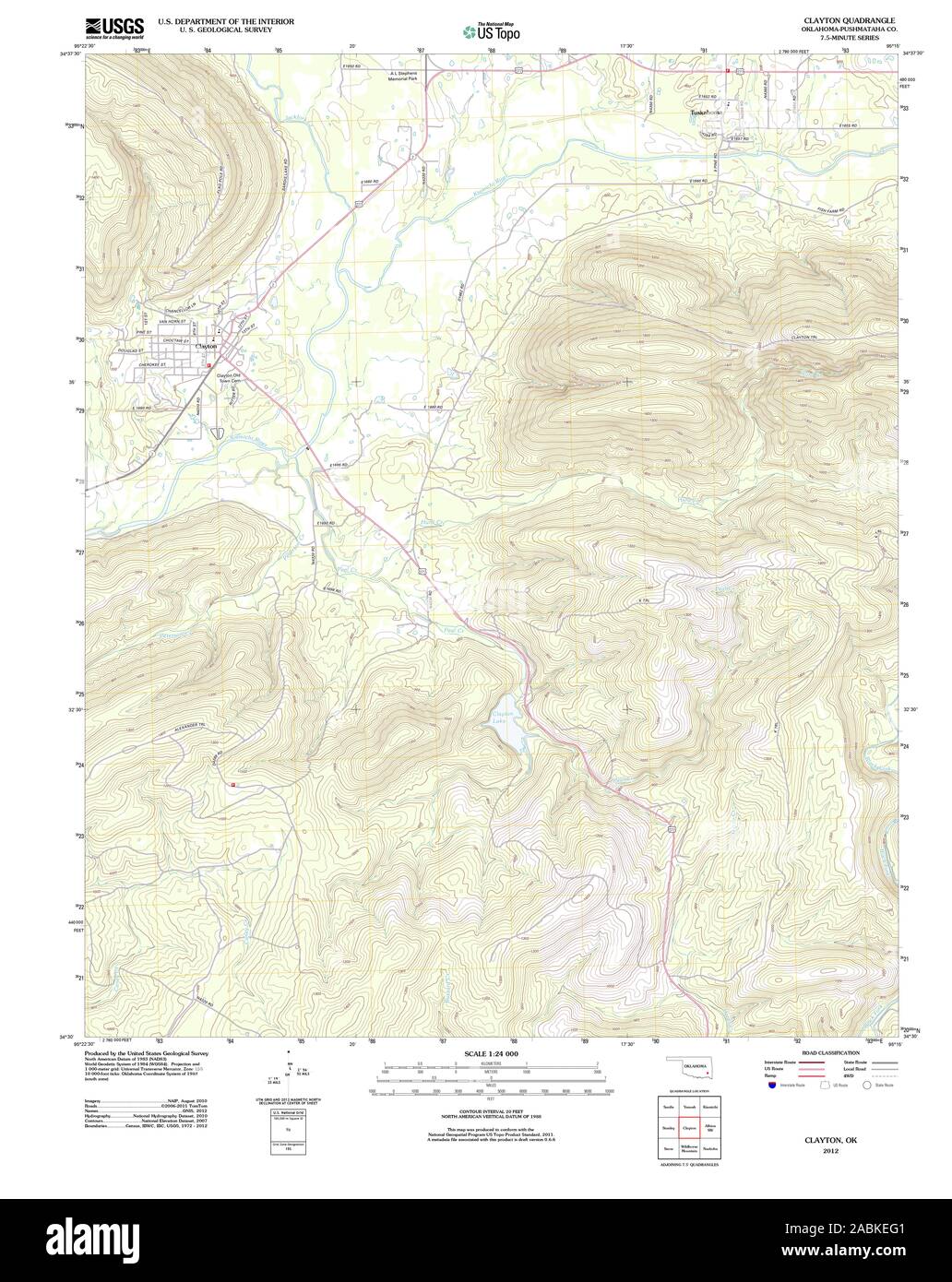 Clayton oklahoma map Cut Out Stock Images & Pictures - Alamy