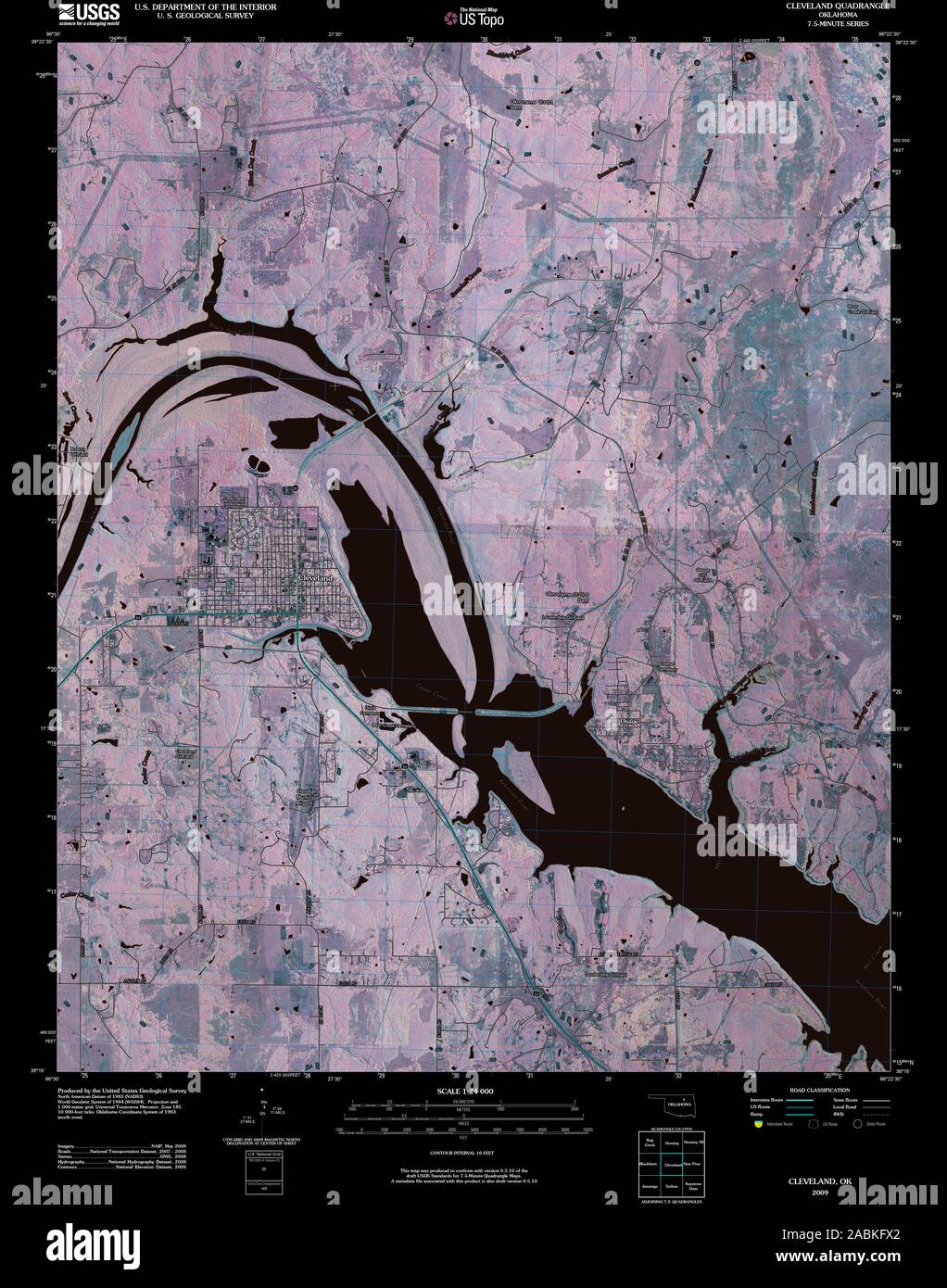 Map of cleveland oklahoma hi-res stock photography and images - Alamy