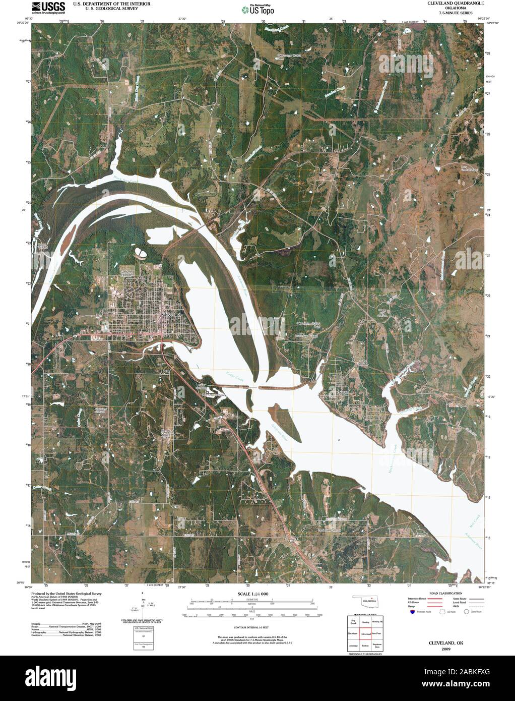 Map of cleveland oklahoma hi-res stock photography and images - Alamy