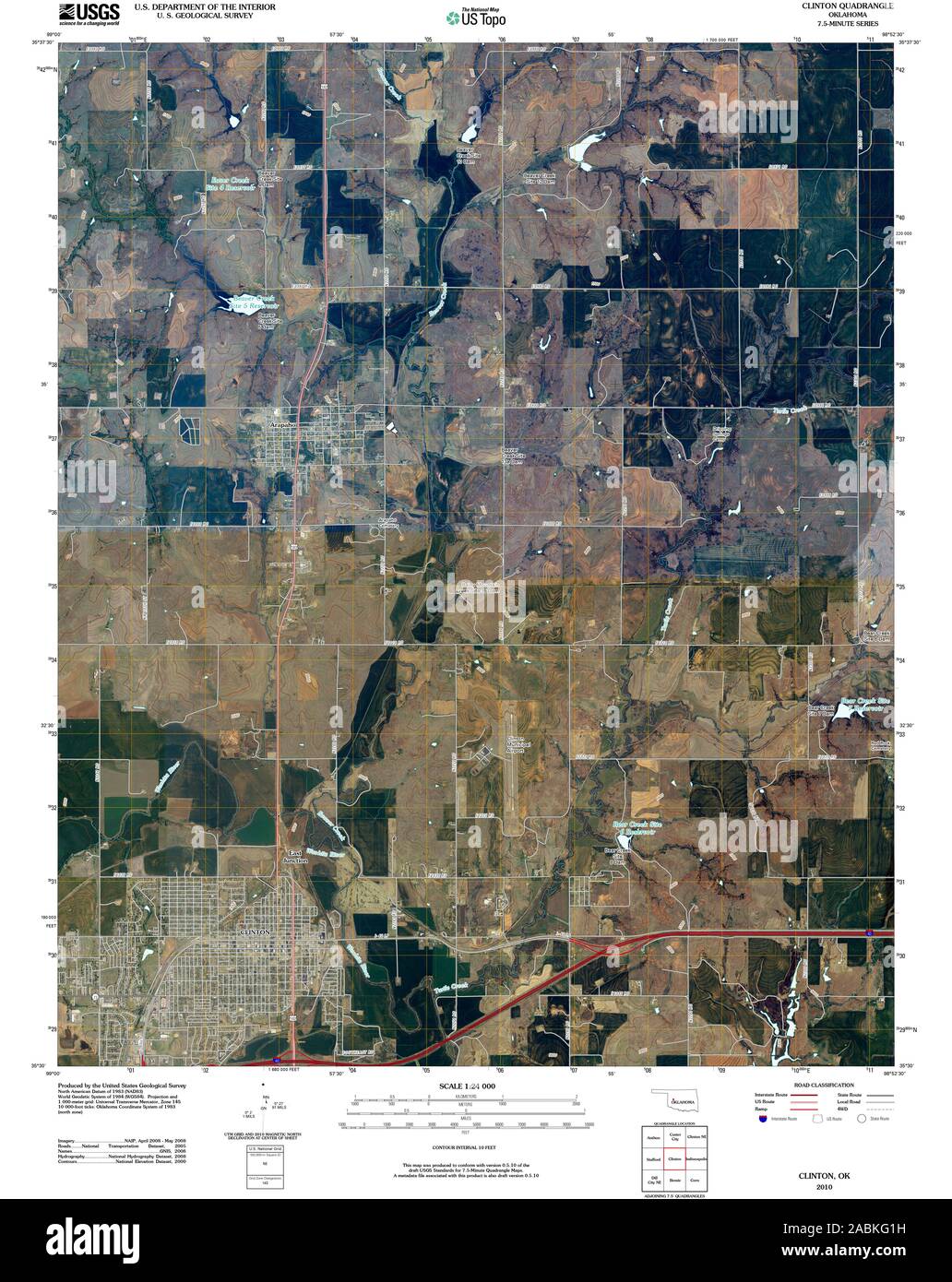 Map of clinton oklahoma Cut Out Stock Images & Pictures - Alamy
