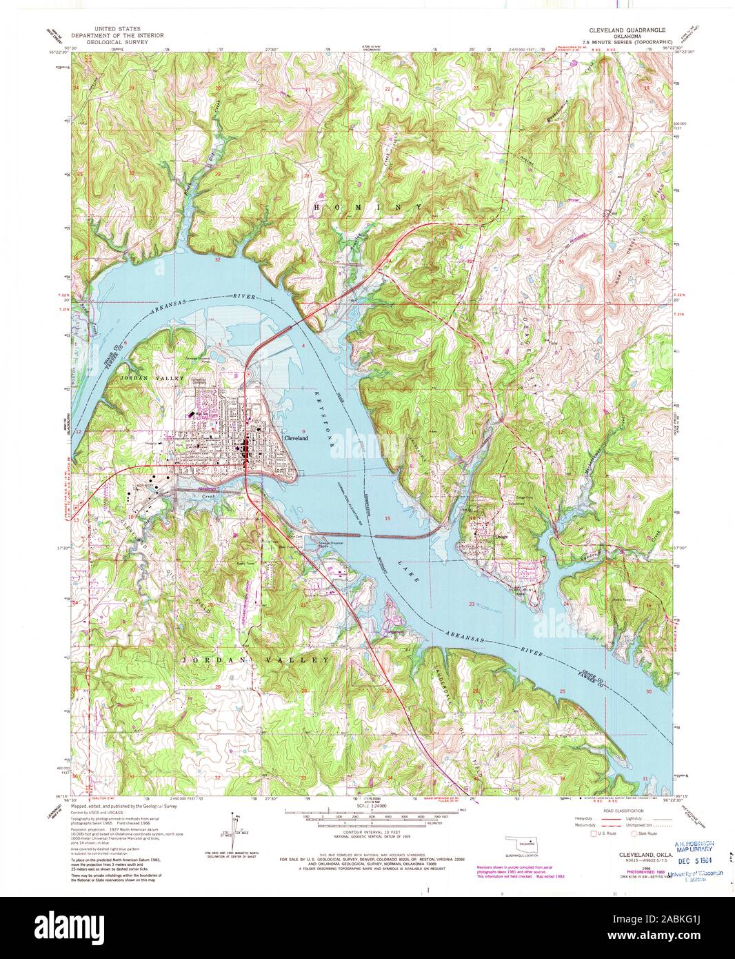 Map of cleveland oklahoma hi-res stock photography and images - Alamy