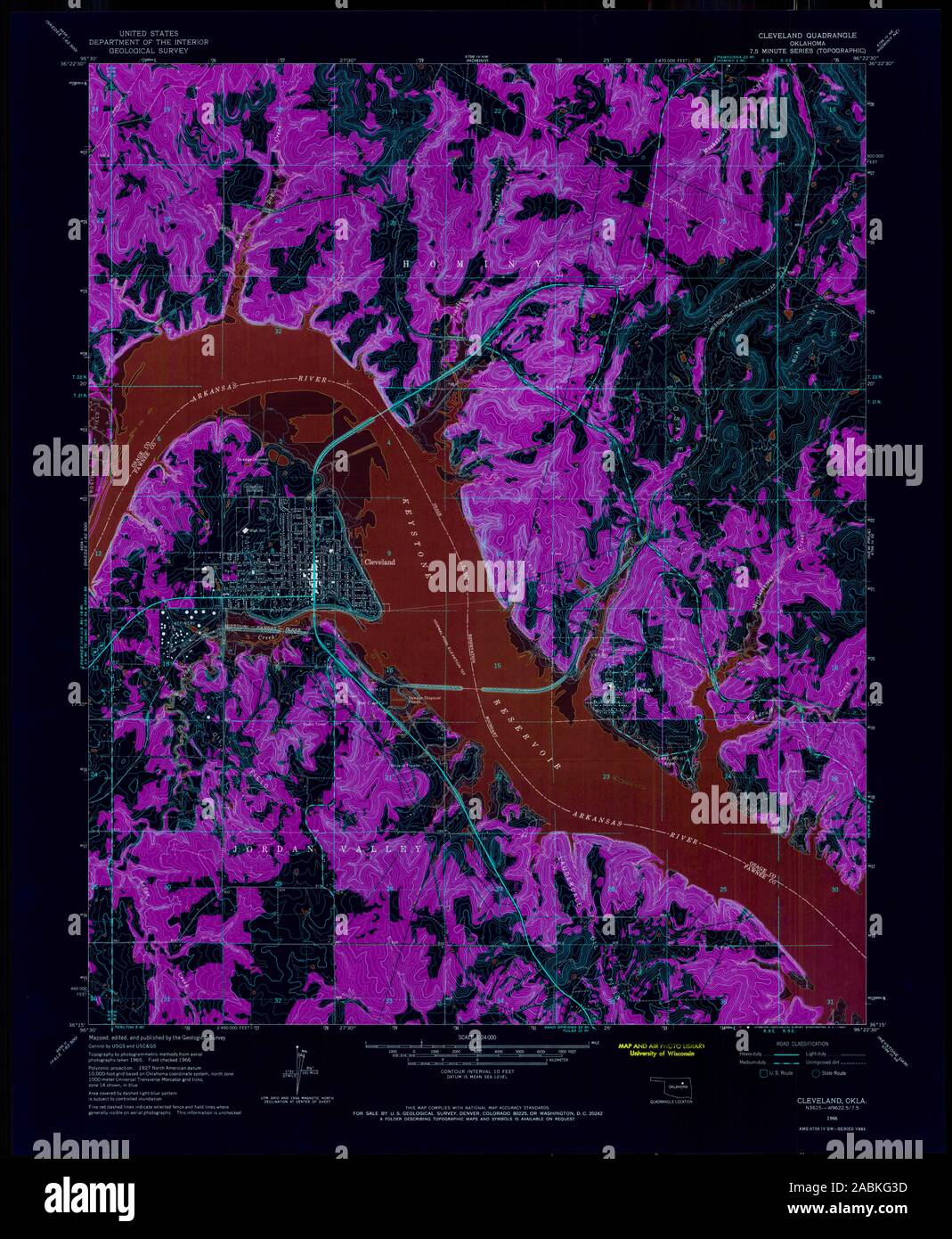 Map of cleveland oklahoma hi-res stock photography and images - Alamy