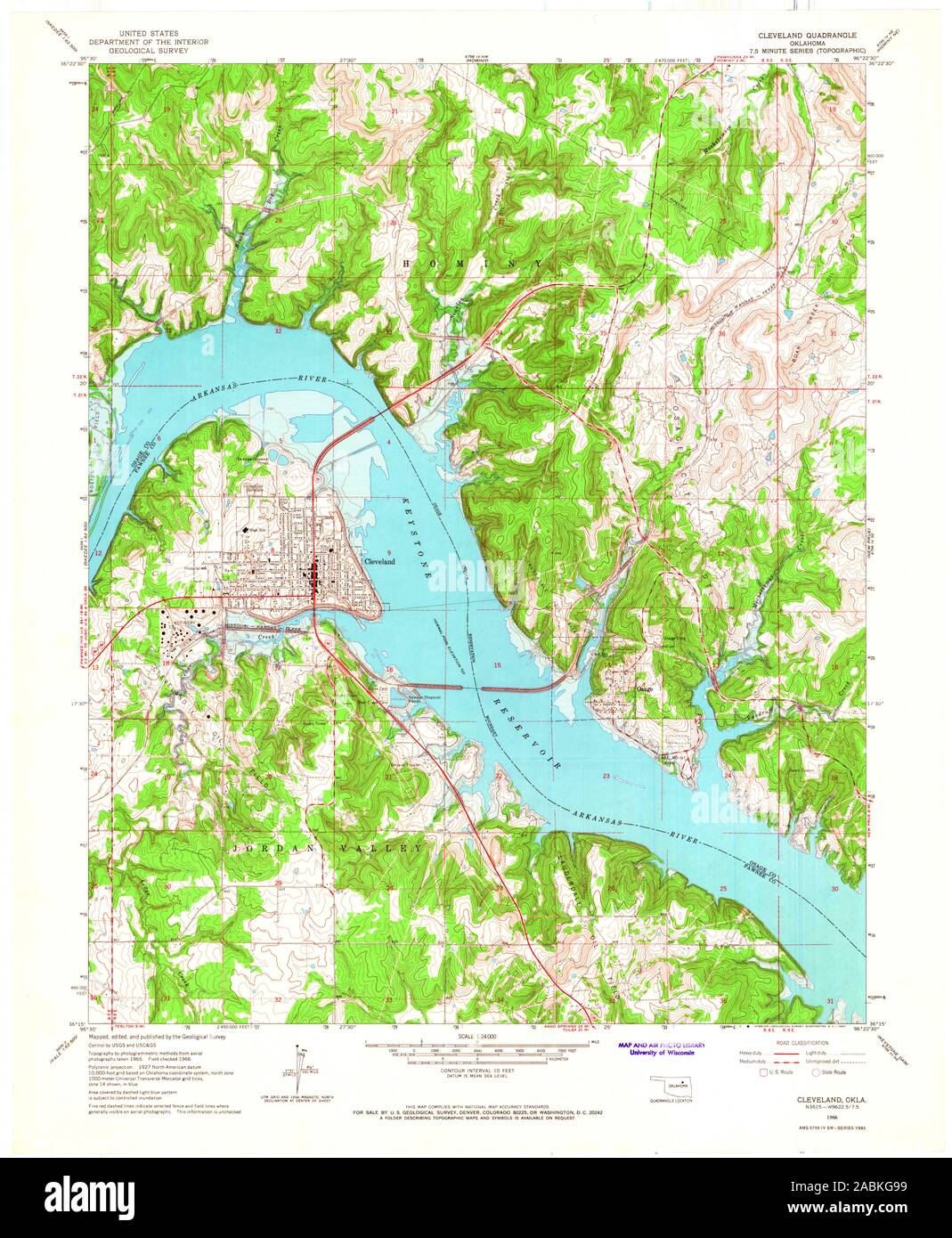 Map of cleveland oklahoma hi-res stock photography and images - Alamy