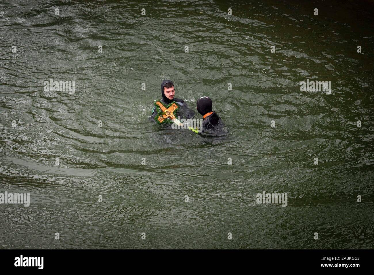 On Sunday, January 6, 2019, swimmers will salvage a Jesus cross from ...