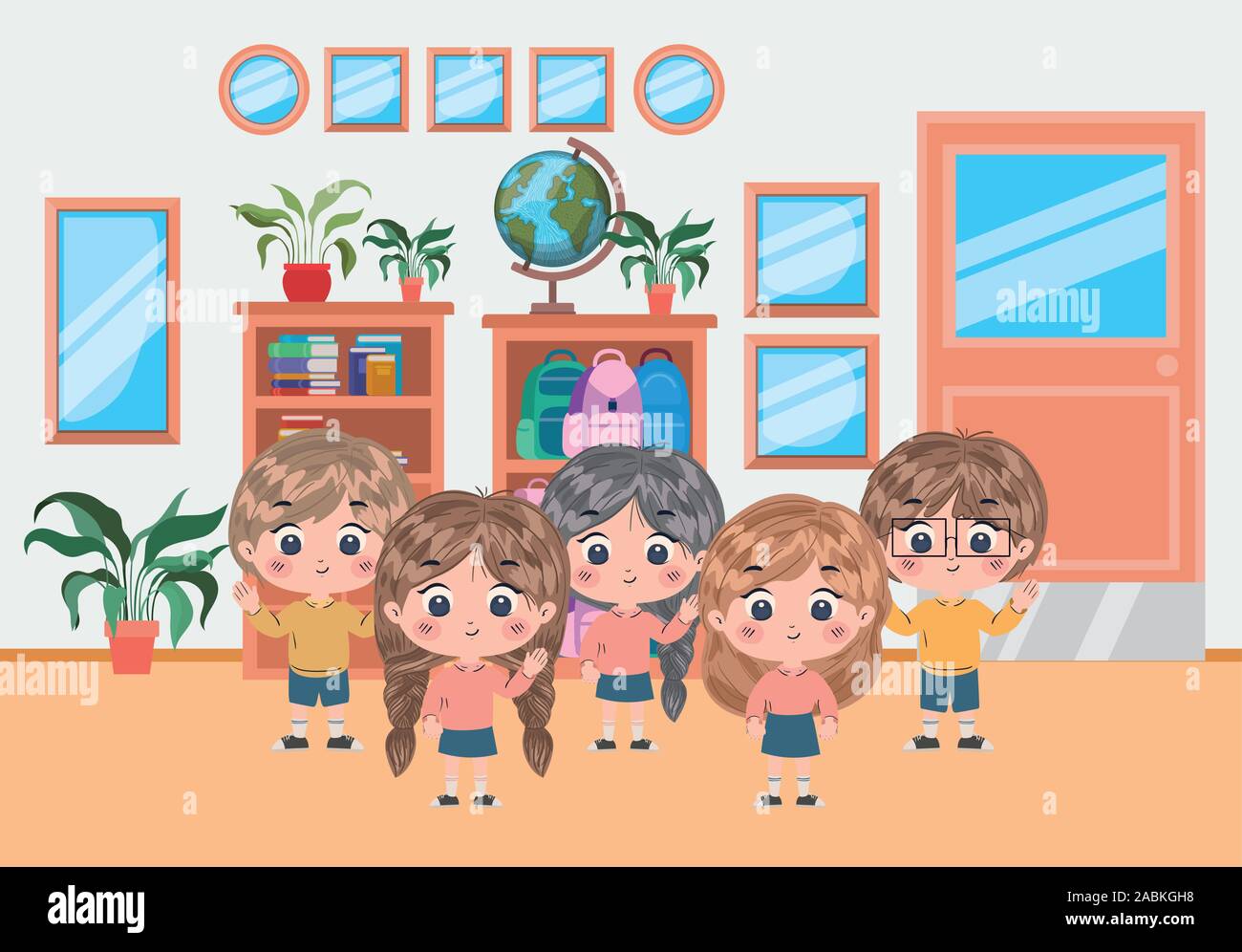 School kids cartoons vector design Stock Vector Image & Art - Alamy