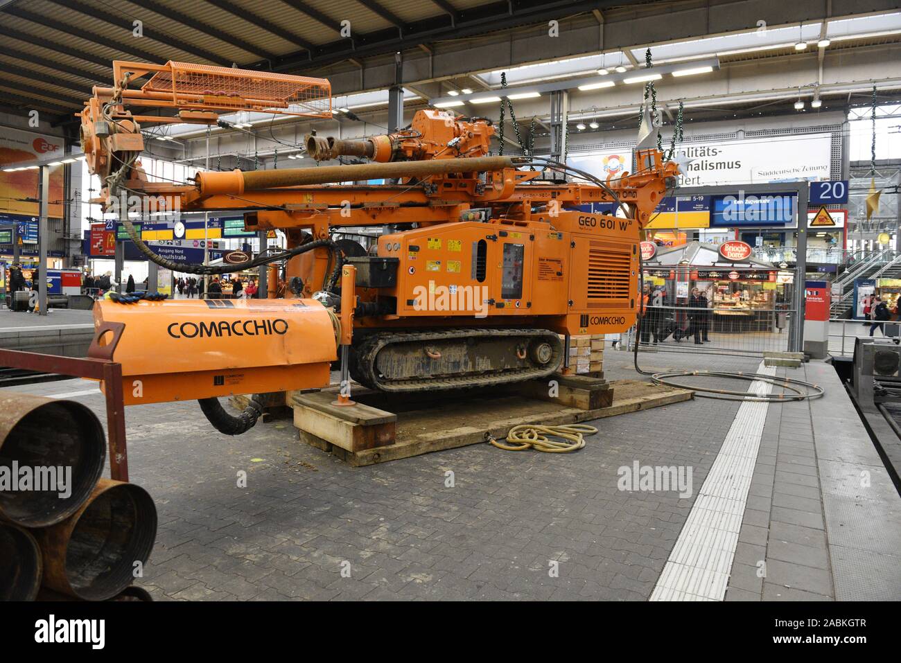 A Comacchio drilling rig is waiting to be used on the platform between ...