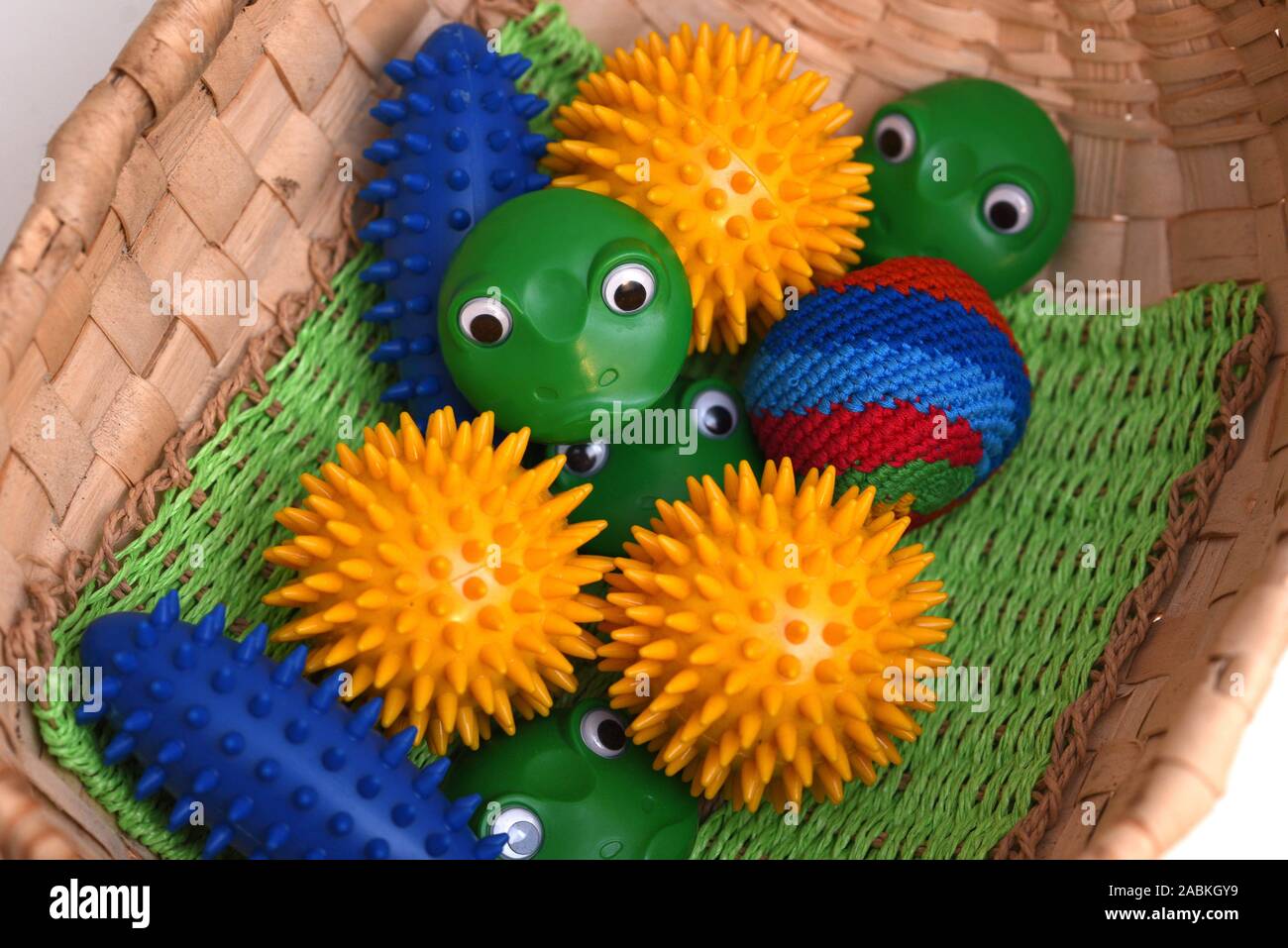 Colourful massage balls in the "Trauma-Hilfe-Zentrum München" (THZM) on ...