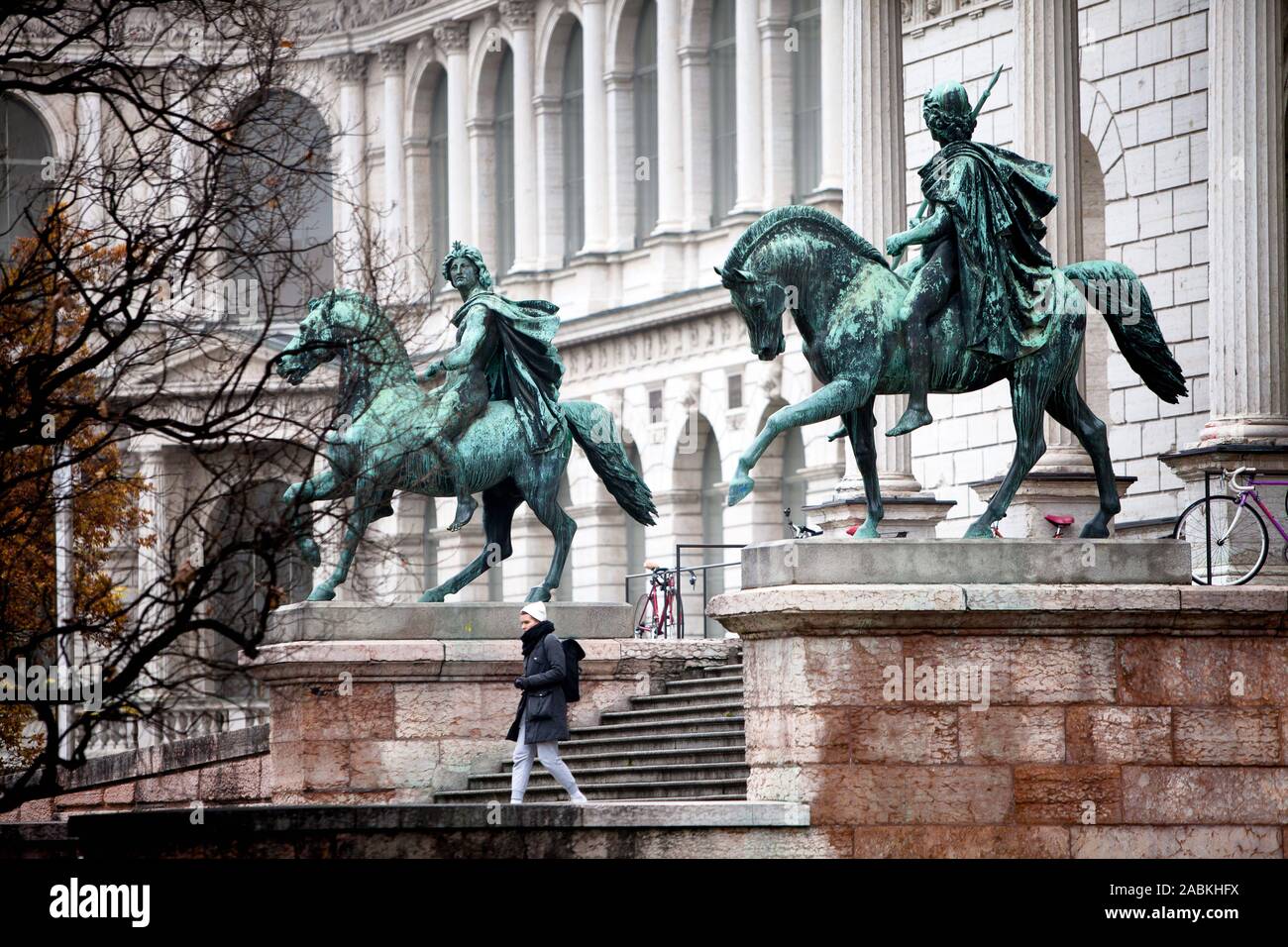 Castor and Pollux in front of the entrance to the Academy of Fine Arts ...