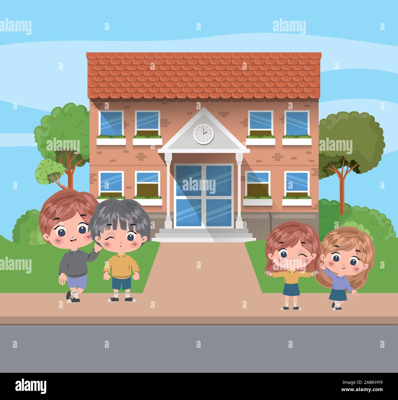 School kids cartoons vector design Stock Vector Image & Art - Alamy