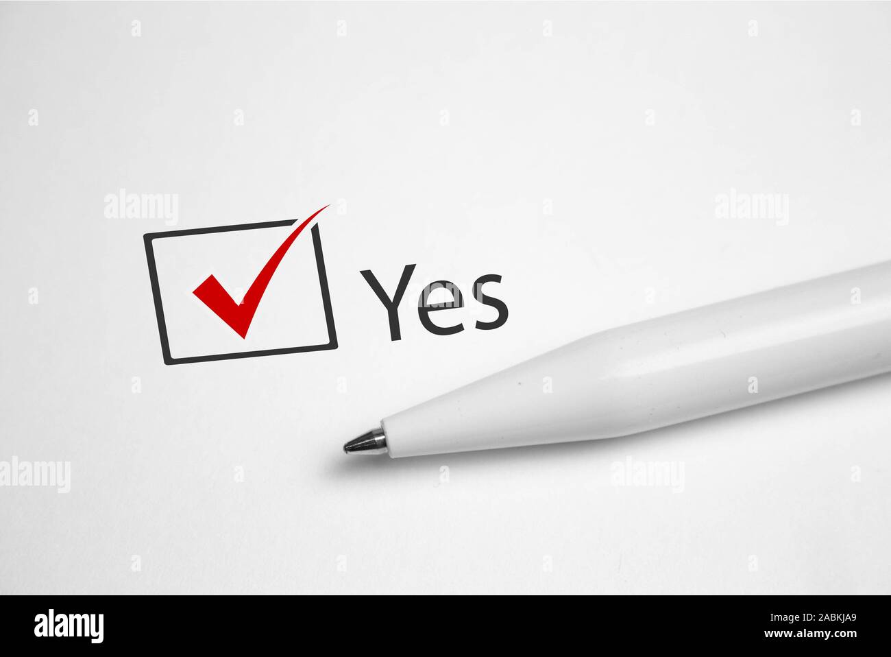 Stock photo Yes check box Choice Yes Stock Photo - Alamy