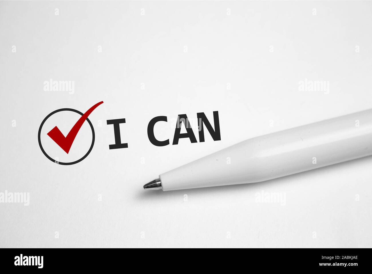 I can word on a white background with check mark Stock Photo - Alamy