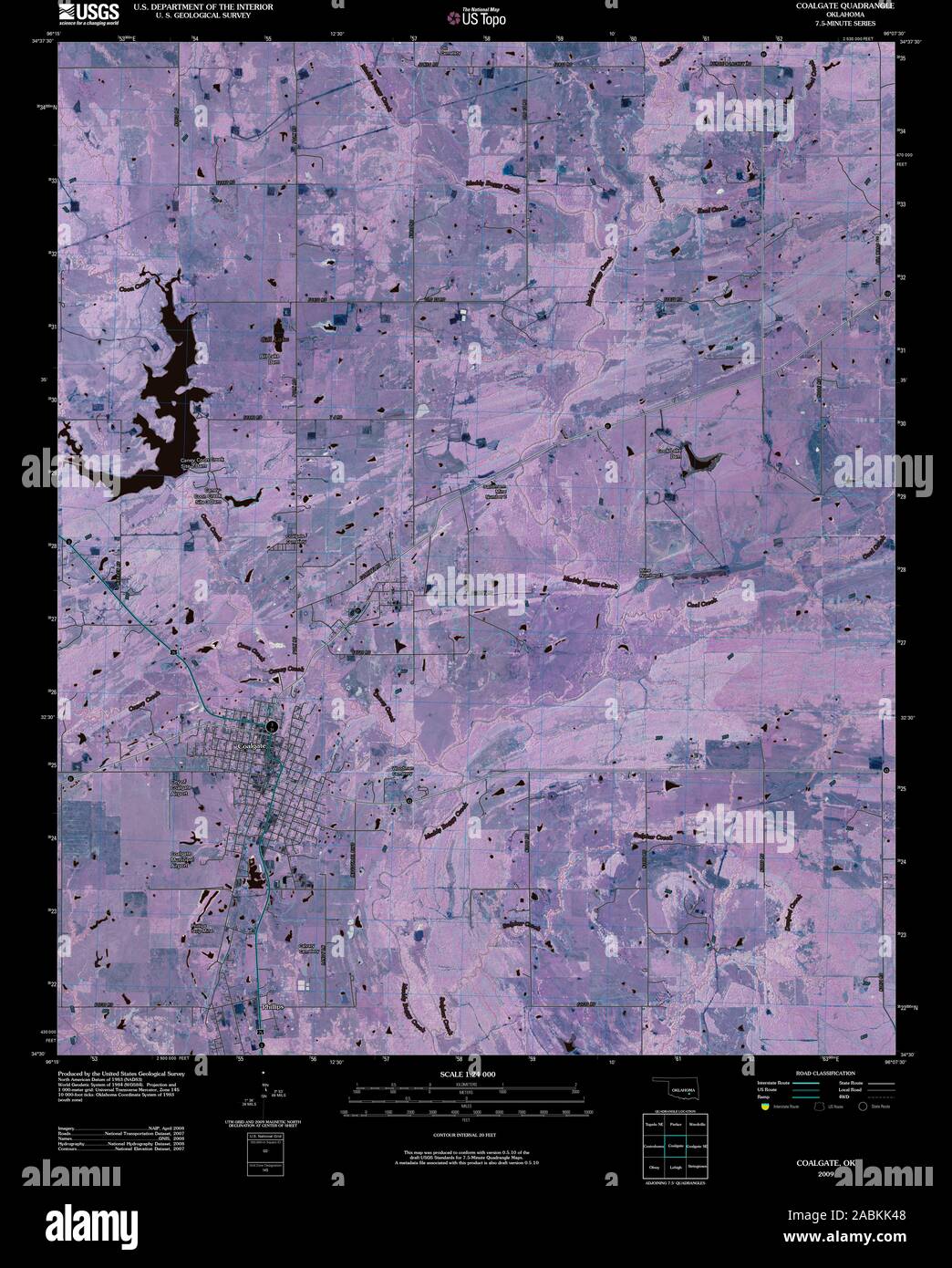 Map of coalgate oklahoma hi-res stock photography and images - Alamy