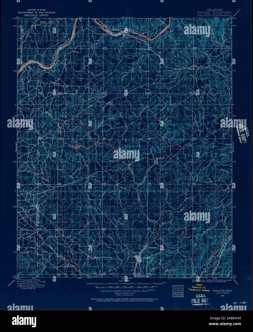 Map of coalgate oklahoma hi-res stock photography and images - Alamy