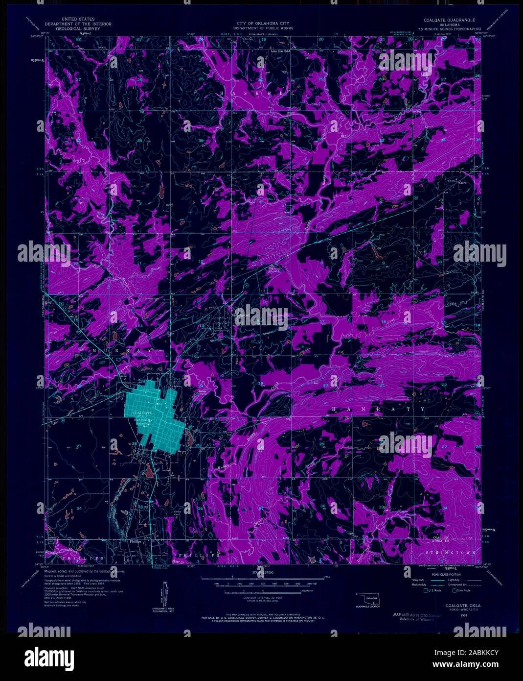 Coalgate oklahoma map hi-res stock photography and images - Alamy