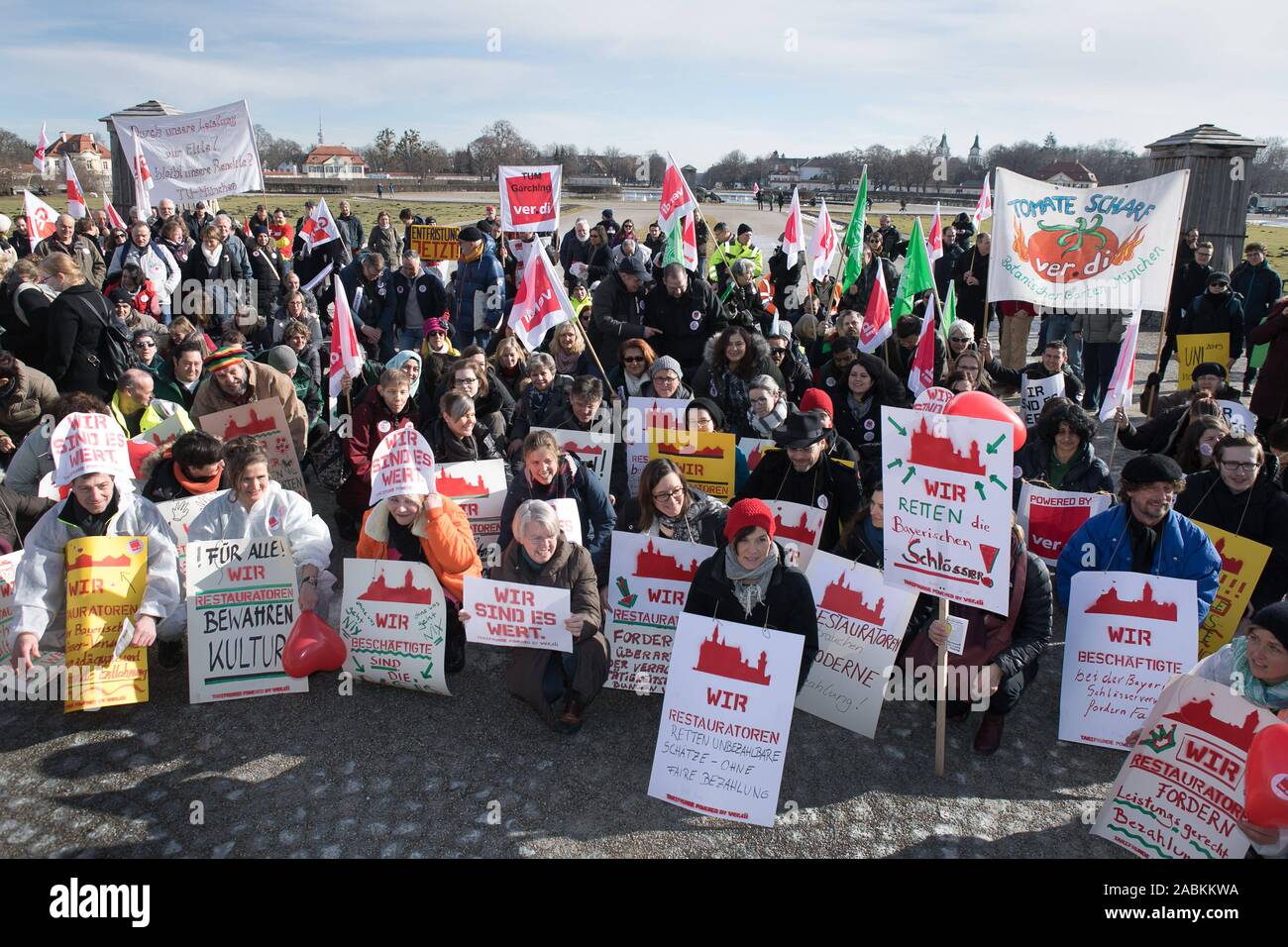 With a flash mob in front of the Nymphenburg Palace, some 300 ...