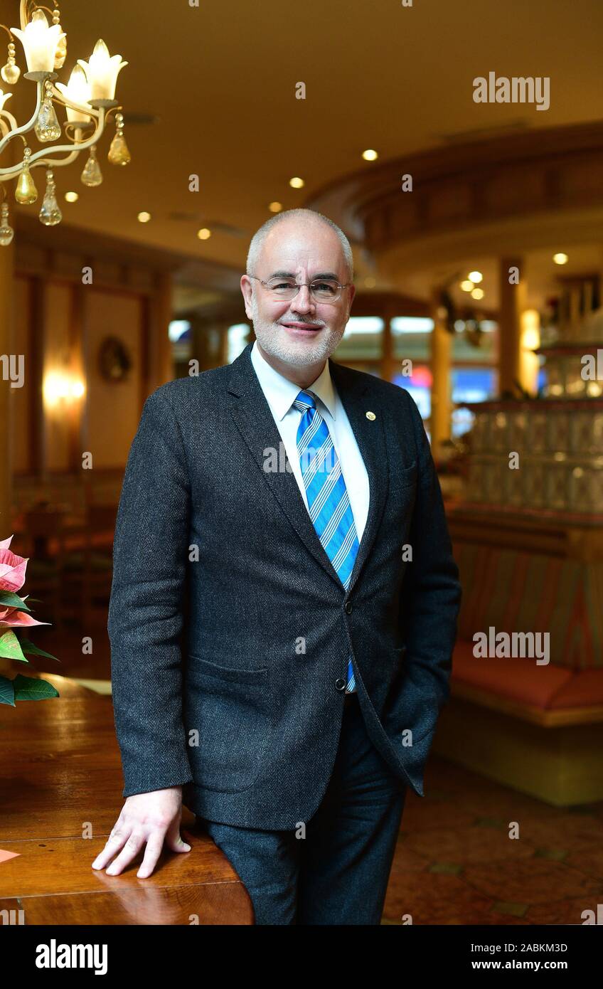 Hotelier Conrad Mayer in his Hotel Conrad at Schillerstraße 10 in ...