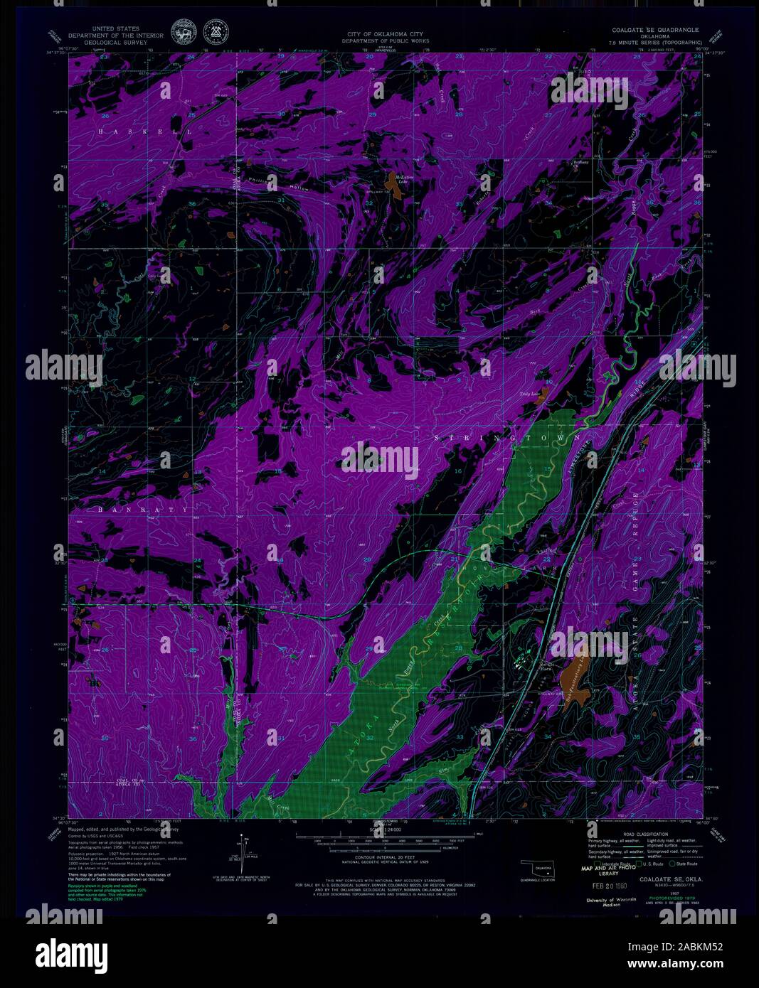 Map of coalgate oklahoma hi-res stock photography and images - Alamy