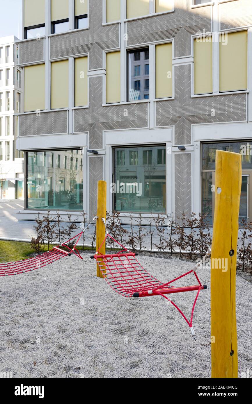 Playgrounds at the new development area "Schwabinger Tor" at the ...