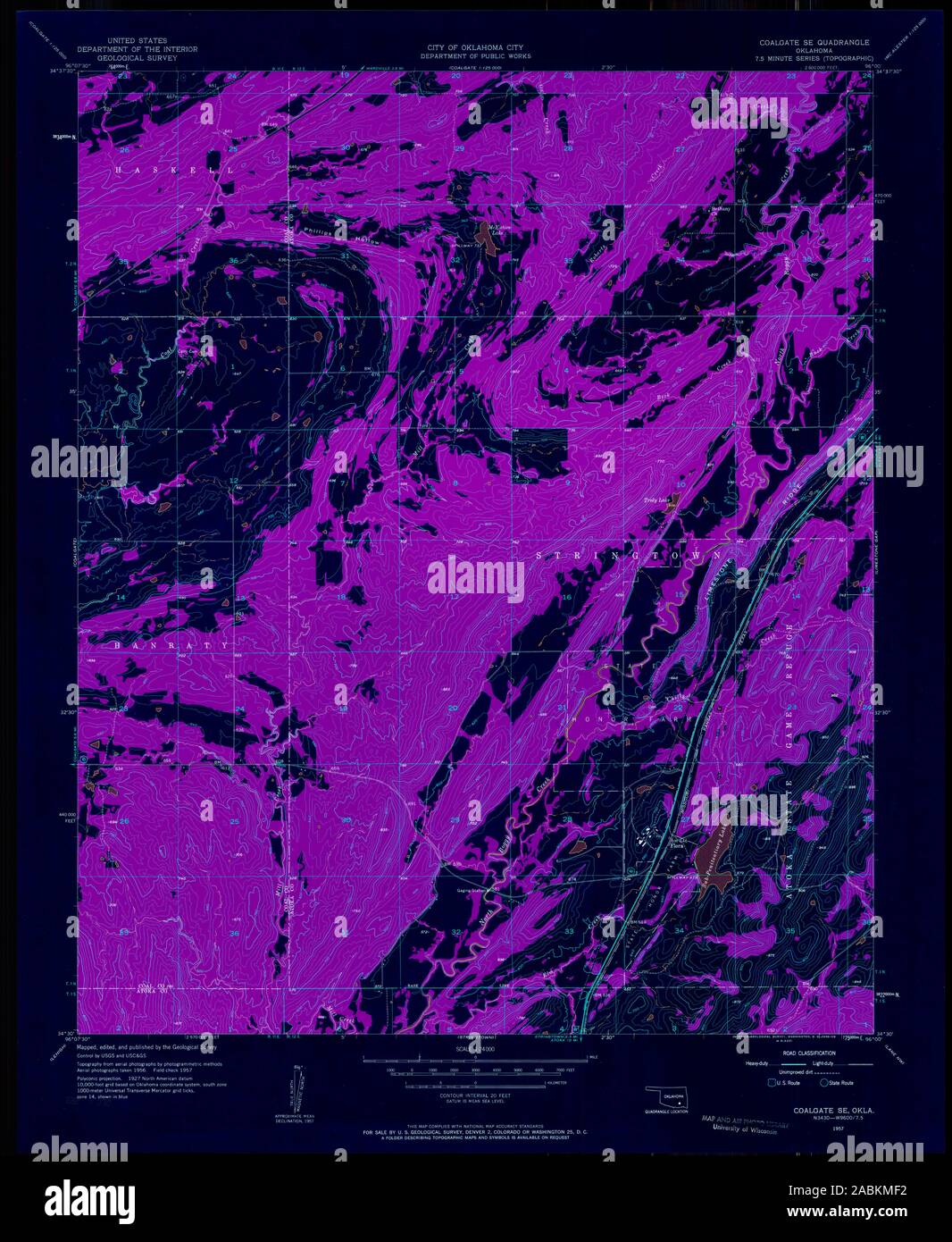 Map of coalgate oklahoma hi-res stock photography and images - Alamy