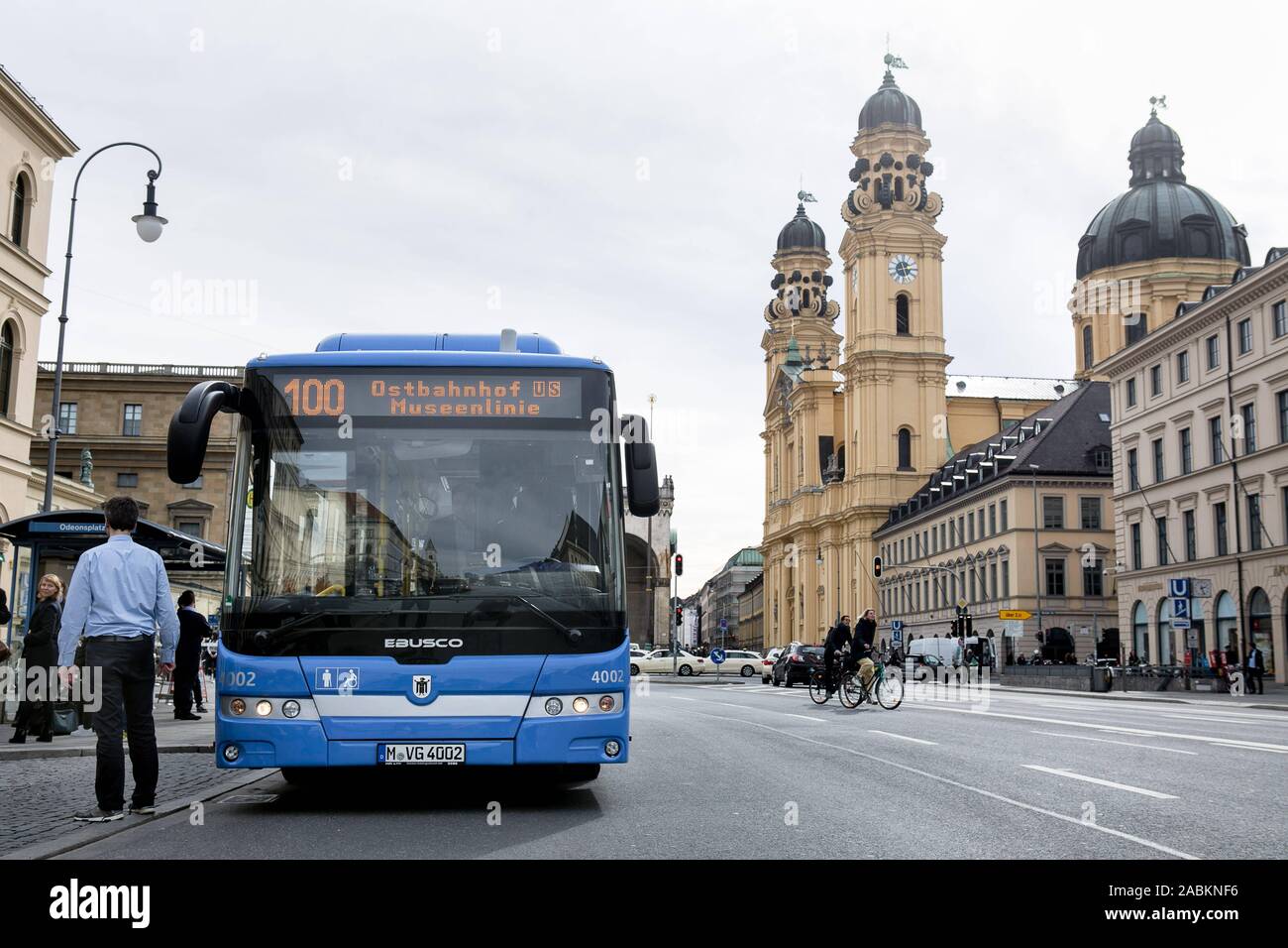 New electric bus of the Münchner Verkehrsgesellschaft (MVG) at its ...