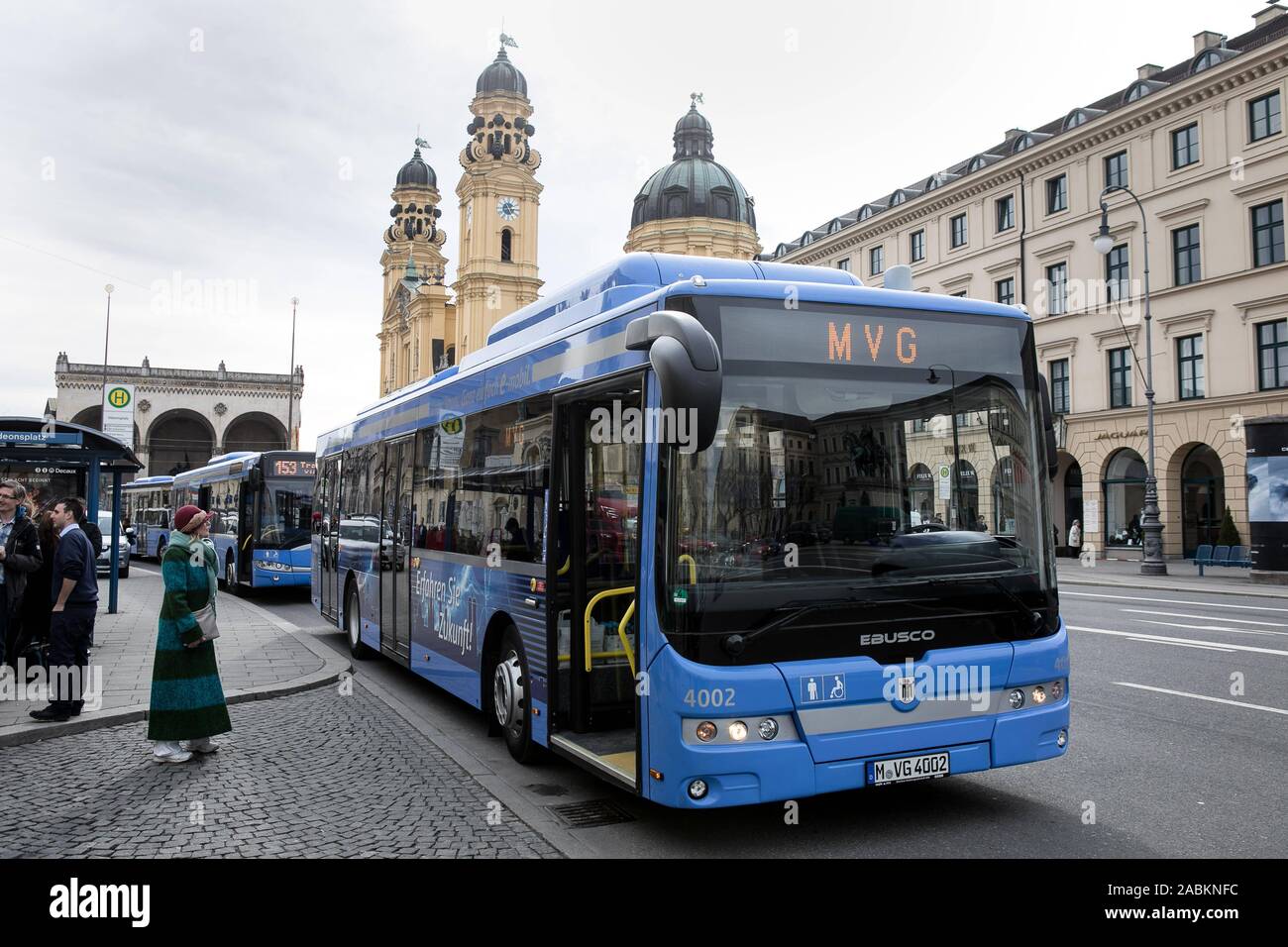 New electric bus of the Münchner Verkehrsgesellschaft (MVG) at its ...