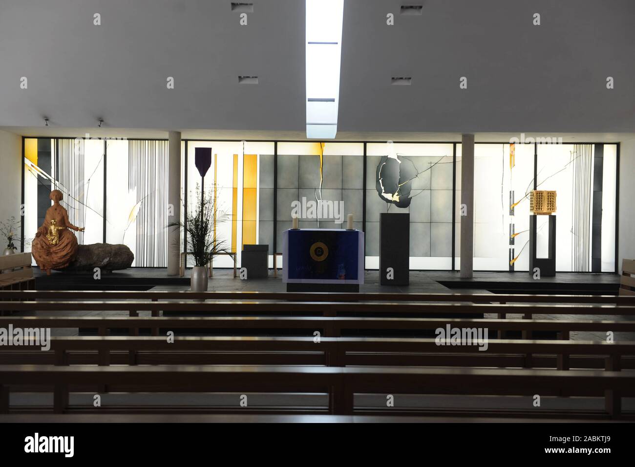 The pilgrimage church Maria Eich in Planegg near Munich with its floor ...