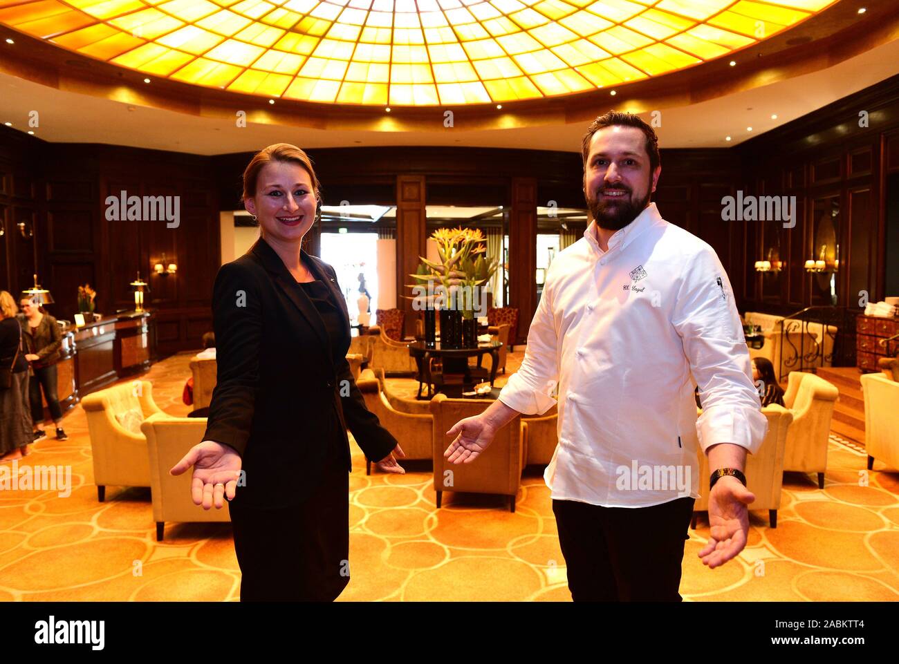 Reception manager Bettina Moosbauer and kitchen director Christopher ...