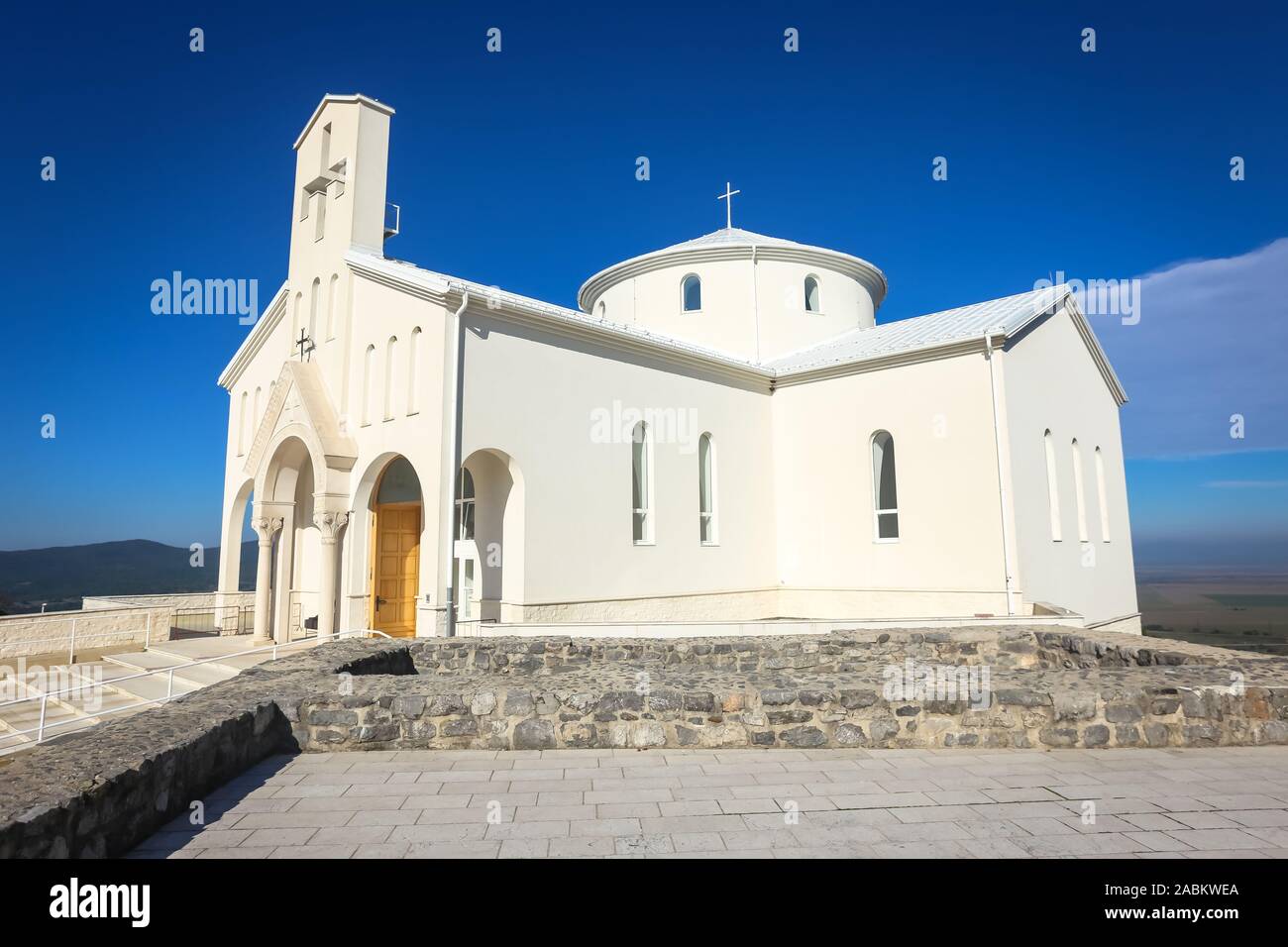 Udbina, Croatia - October 8, 2019 : Modern new Church of the Croatian ...