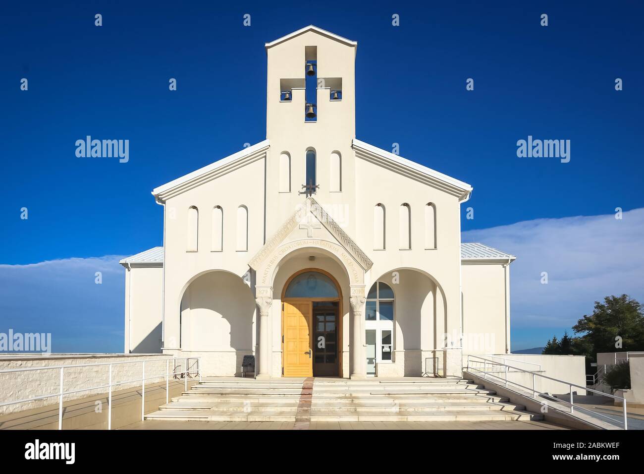 Udbina, Croatia - October 8, 2019 : Modern new Church of the Croatian ...