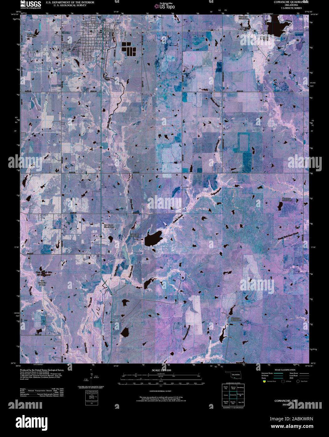 Map of comanche oklahoma hi-res stock photography and images - Alamy