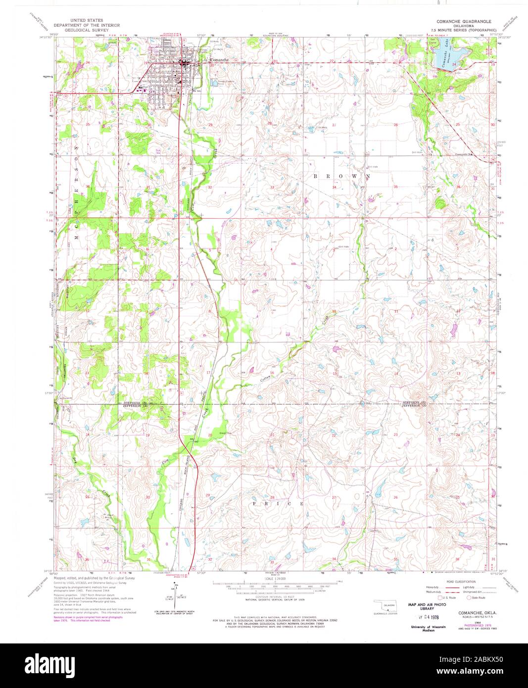 Map of comanche oklahoma hi-res stock photography and images - Alamy