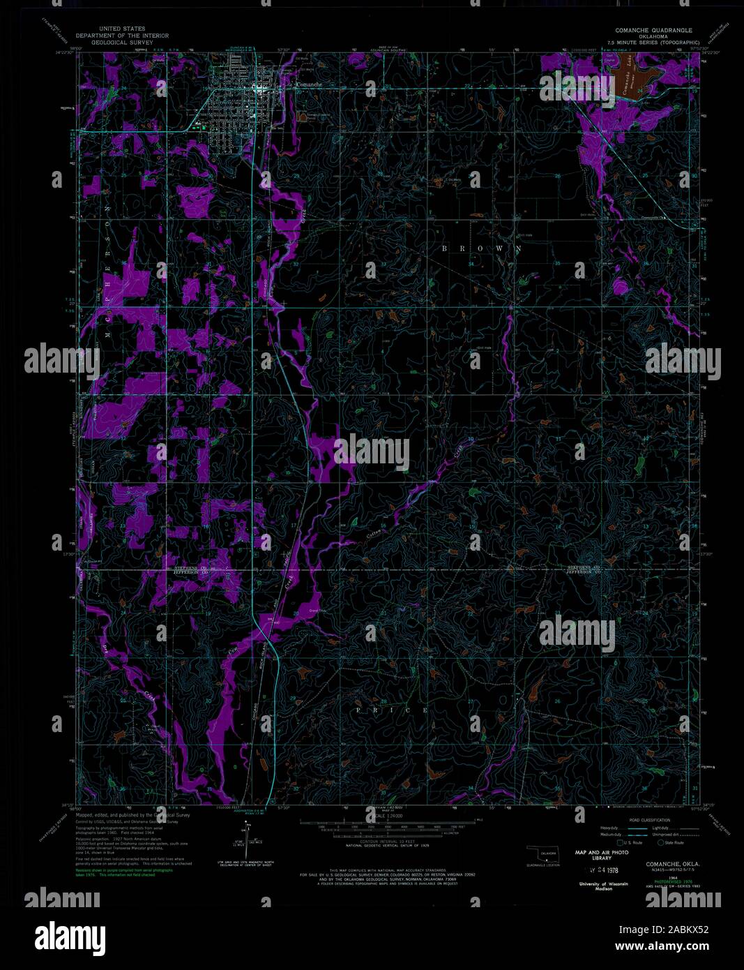 Map of comanche oklahoma hi-res stock photography and images - Alamy