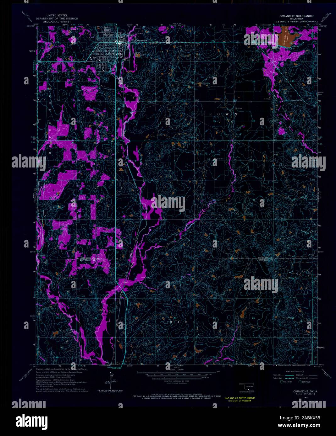 Map of comanche oklahoma hi-res stock photography and images - Alamy