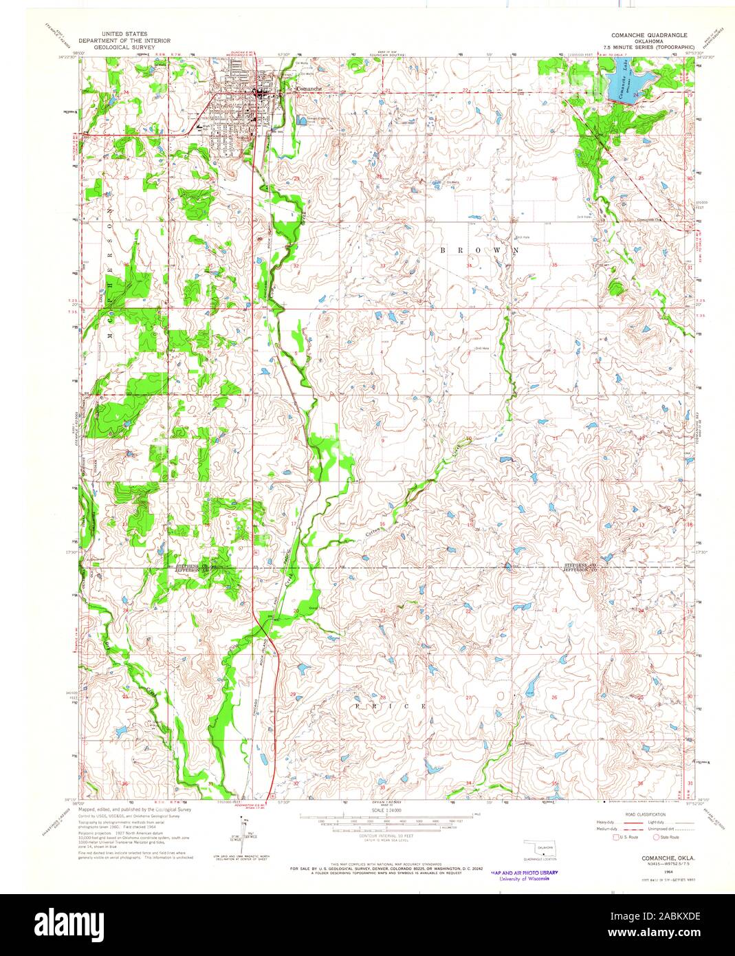 Map of comanche oklahoma hi-res stock photography and images - Alamy