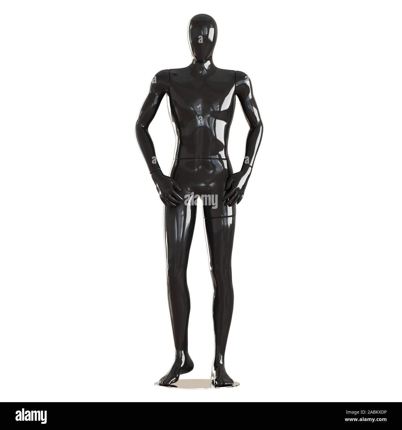 Black faceless guy mannequin standing in a normal pose. Isolated on ...