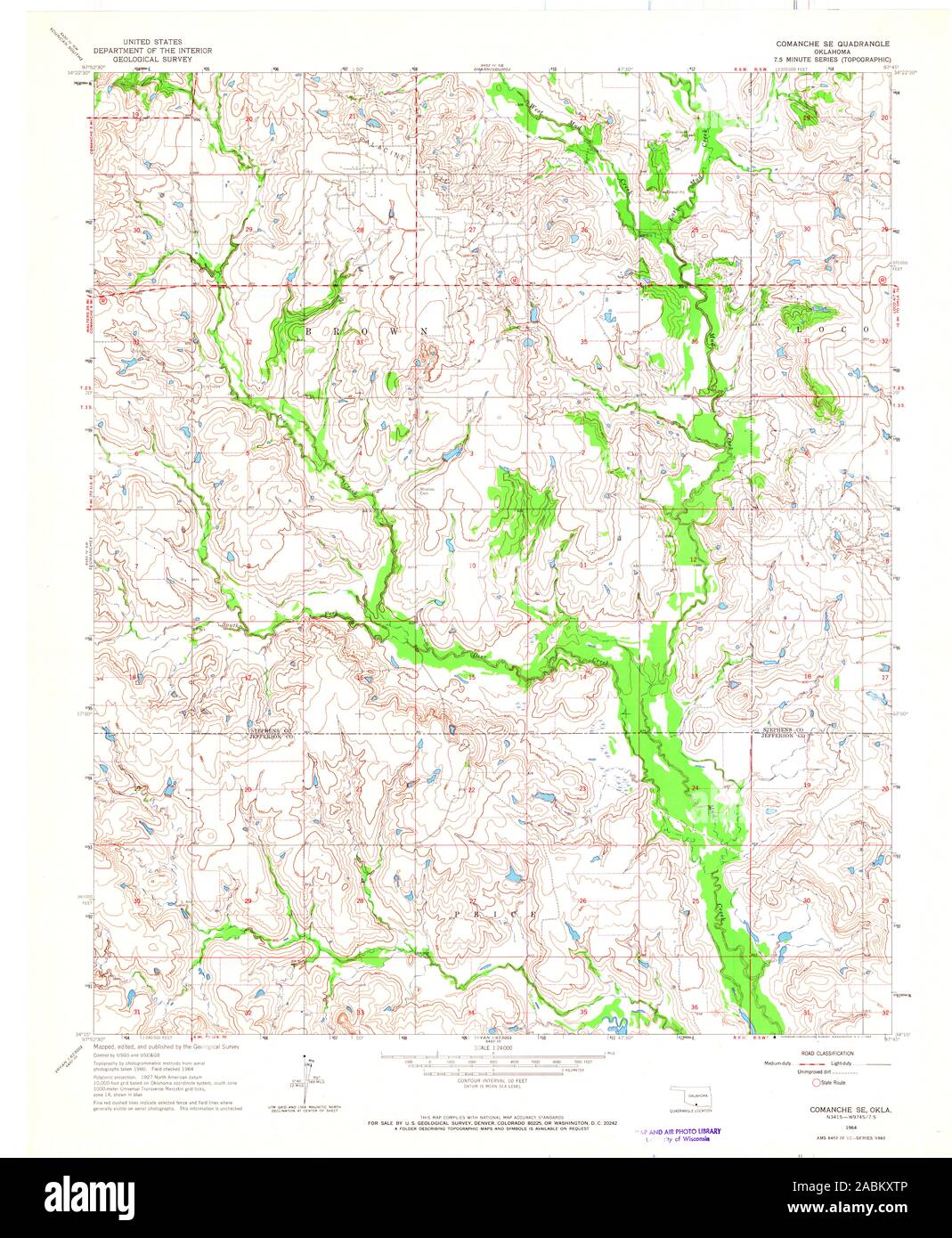 Map of comanche oklahoma hi-res stock photography and images - Alamy