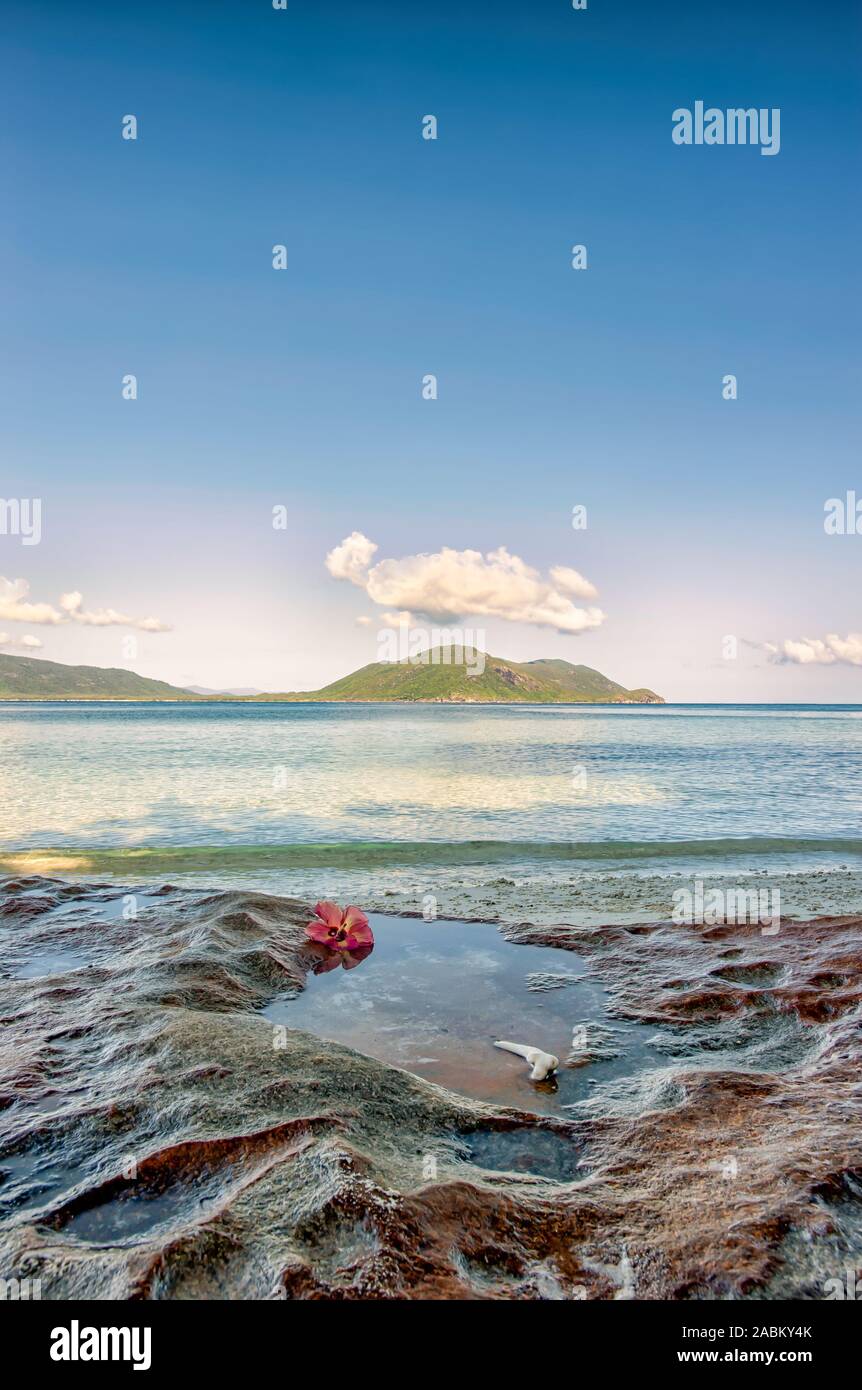 Tropical Island Rocky Shoreline rock pool Stock Photo - Alamy
