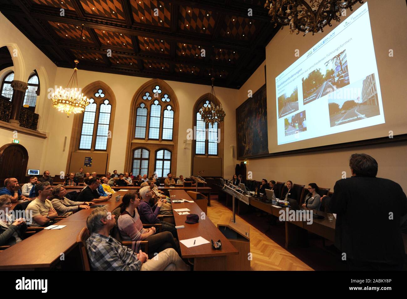 At a workshop of the urban planning department in the large meeting ...